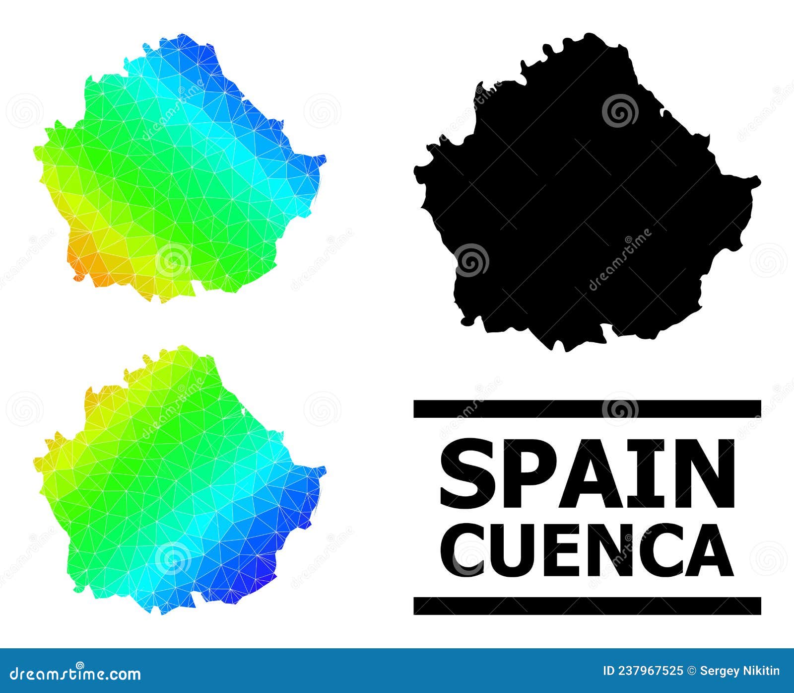 Polygonal Spectrum Map of Cuenca Province with Diagonal Gradient Stock ...