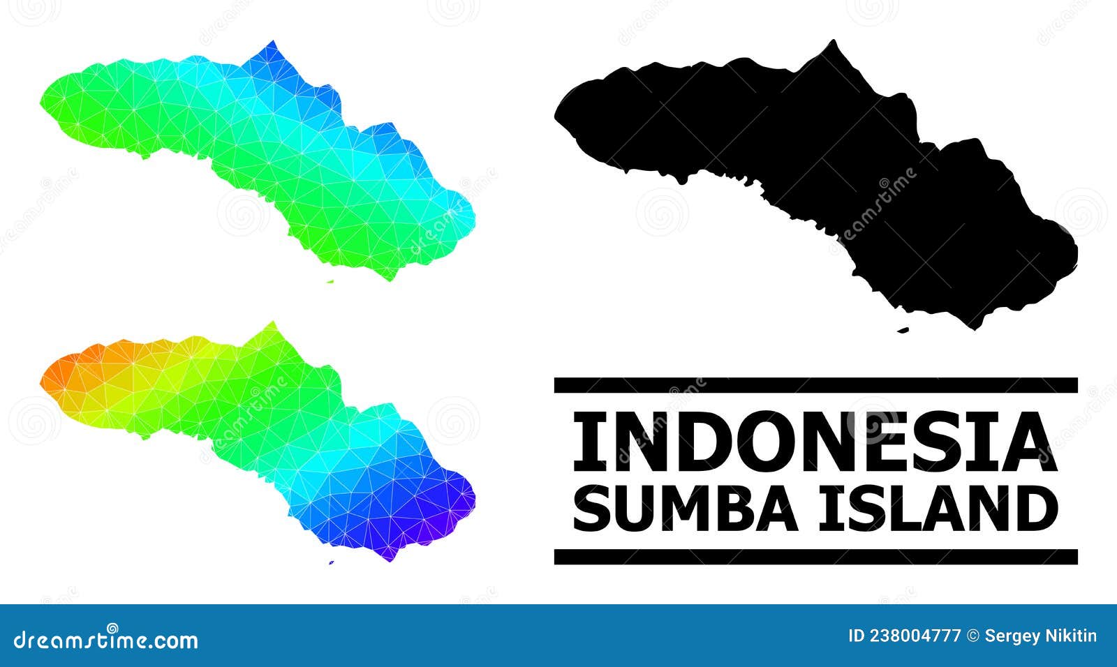 Low Poly Map Of Sumba. Cartoon Vector | CartoonDealer.com #235516165