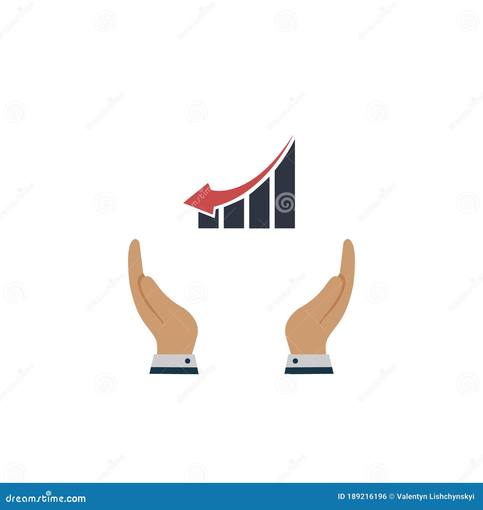 Vector Lower Graph Icon on Hand. Vector Symbol Stock Vector ...