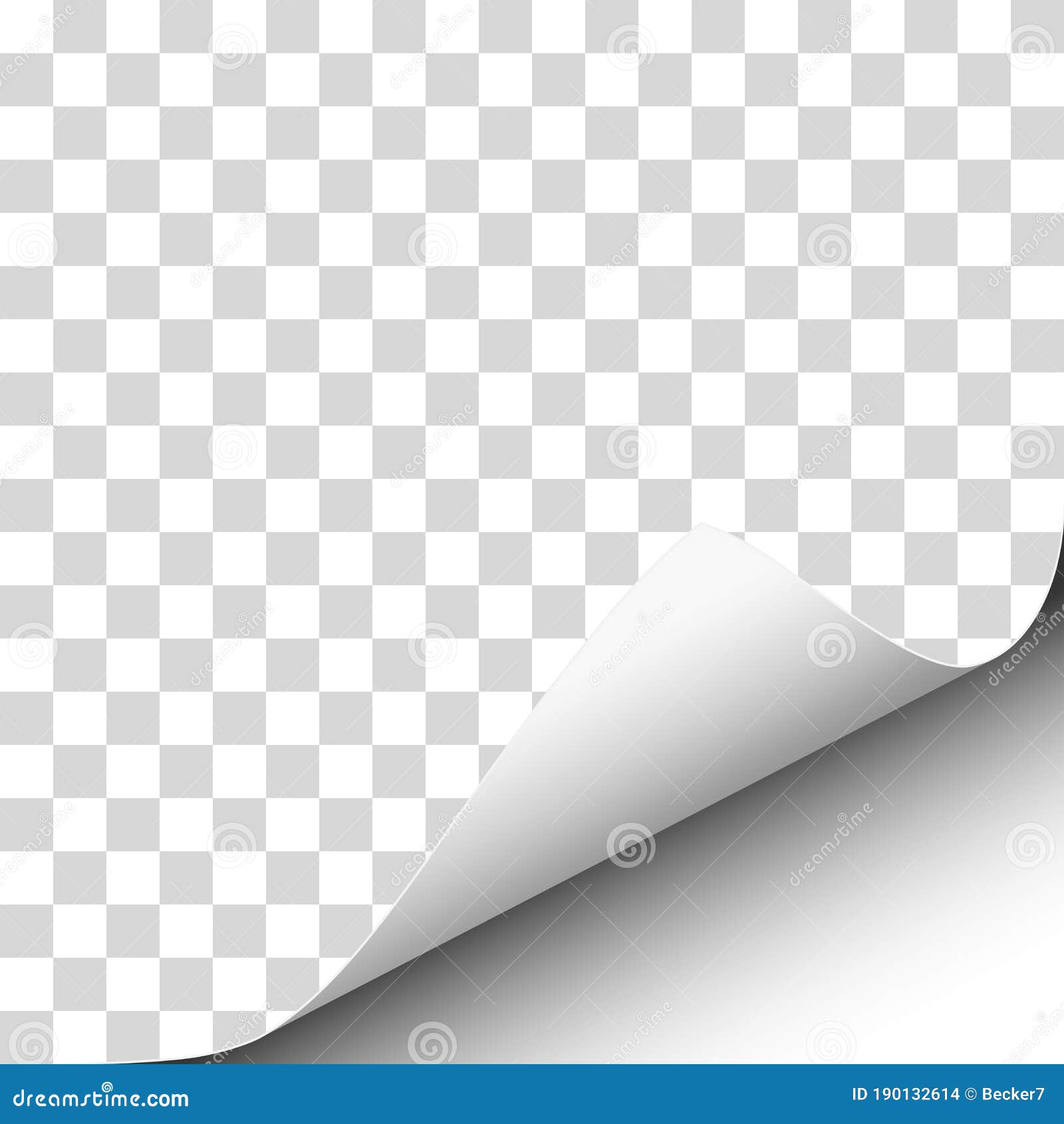 Vector Lower Left Curl Of Corner Of White Sheet Of Paper And ...