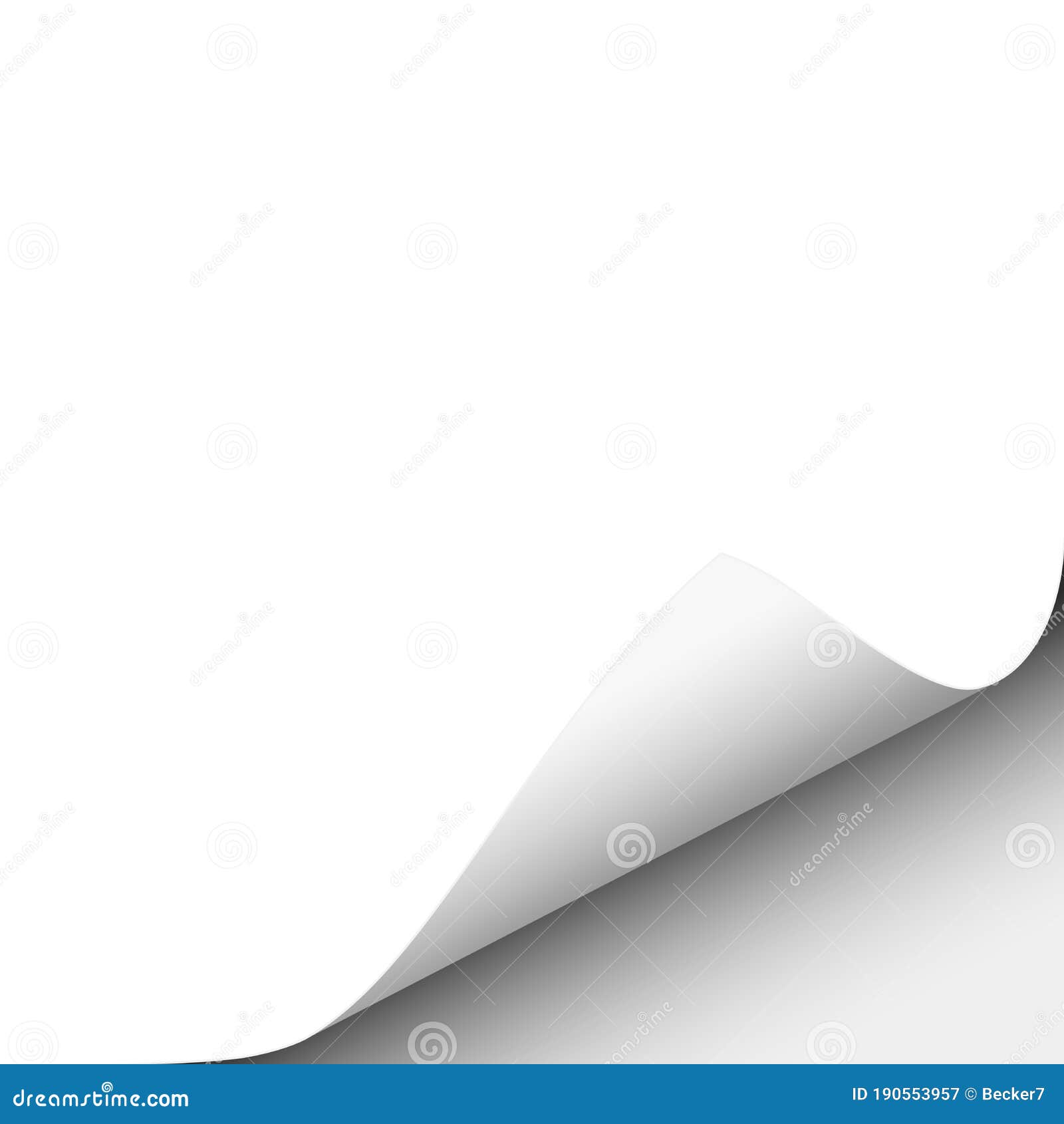 Vector Lower Right Curl of Corner of White Sheet of Paper Stock Vector ...