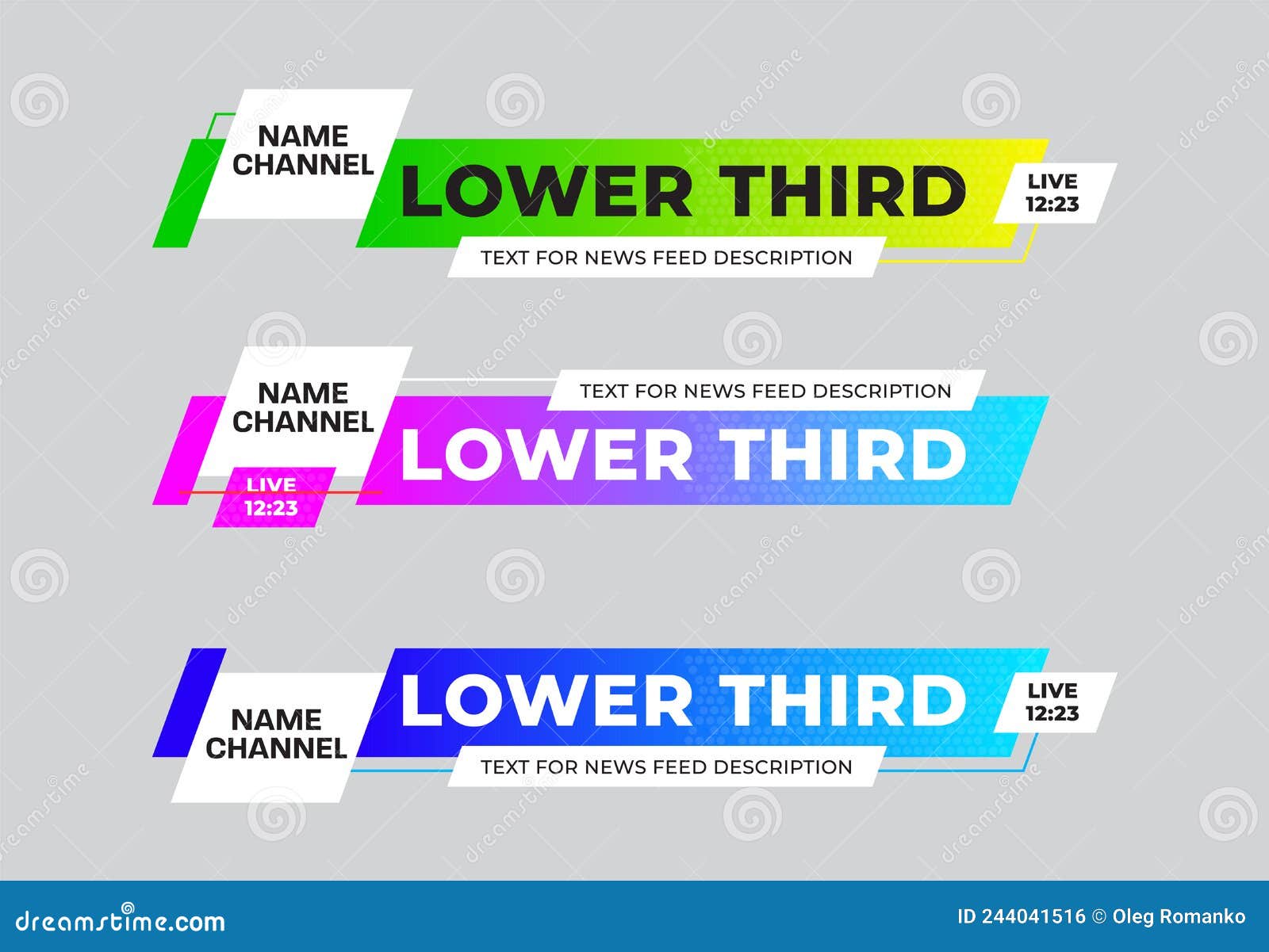 Vector Lower Third of Screen for Headlines, for Name, Channel, Title ...