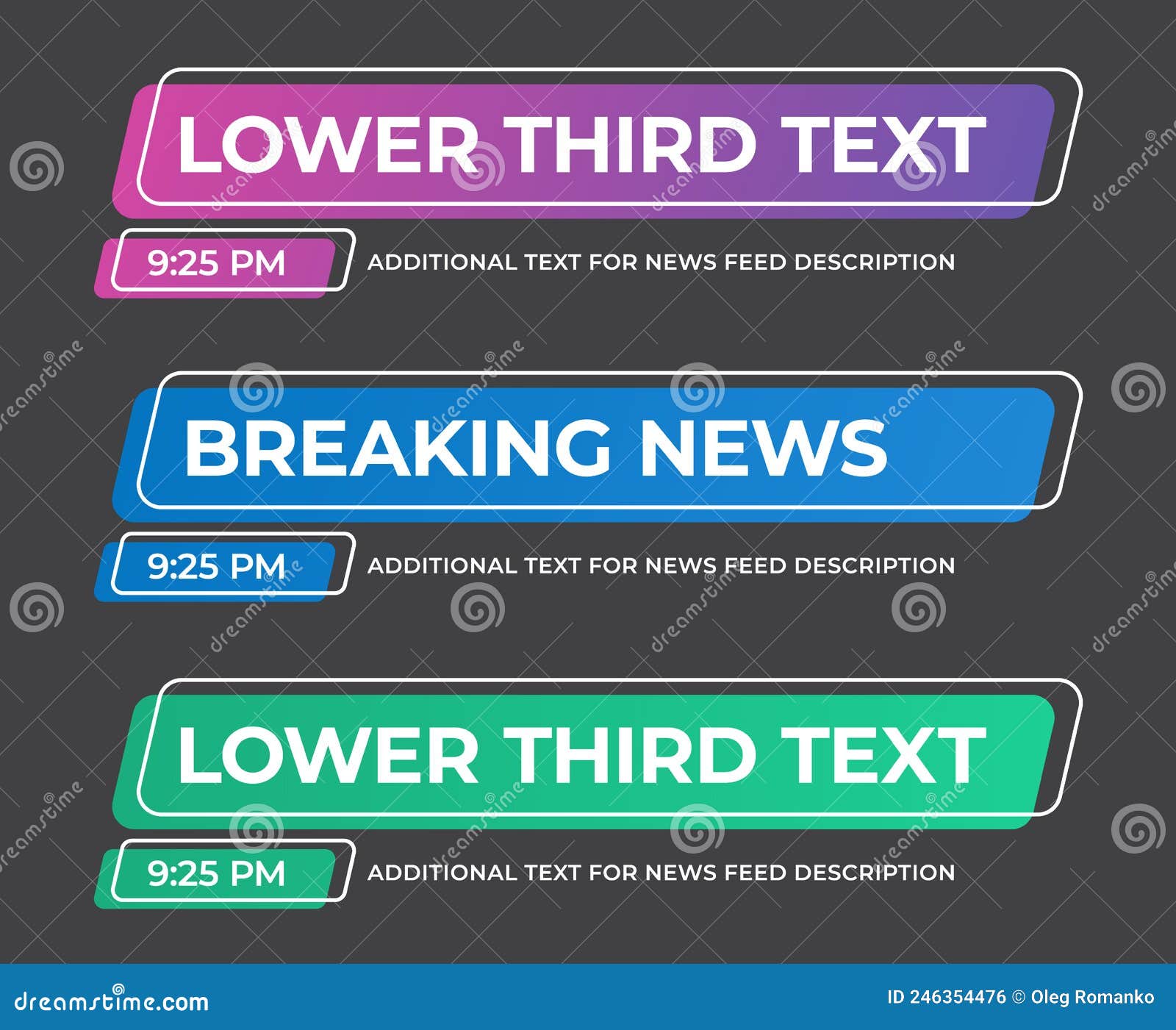 Vector Lower Third of the Screen for Titles and Titles Stock Vector ...