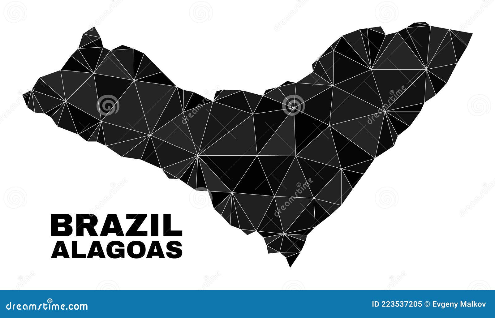 Vector Lowpoly Alagoas State Map Stock Vector - Illustration of polygon ...