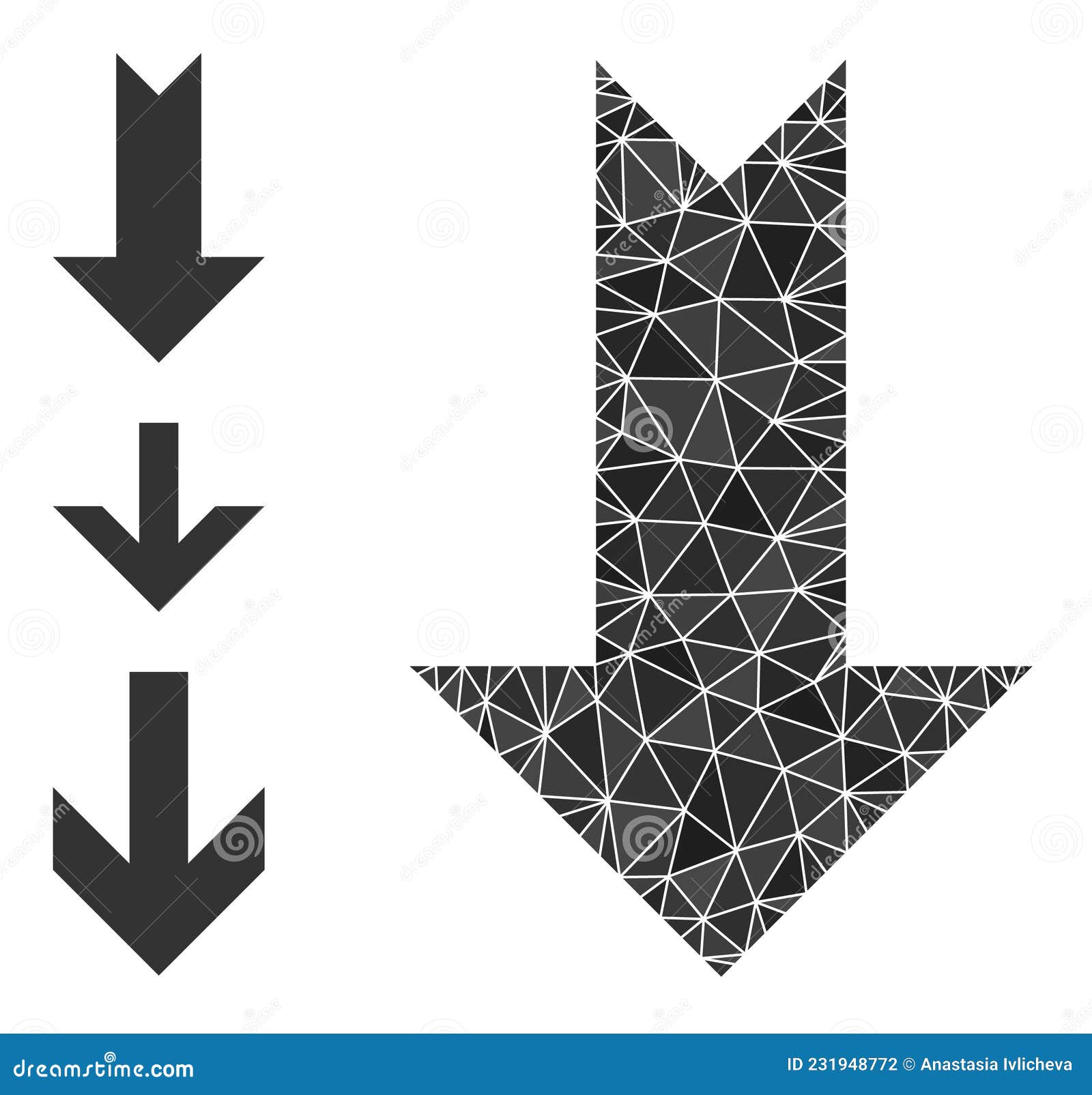 Vector Lowpoly Arrow Down Icon and Bonus Icons Stock Vector ...
