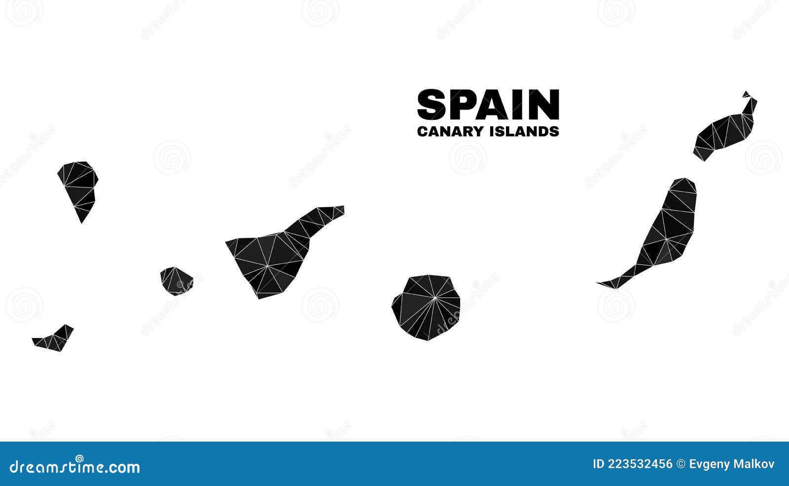 Vector Lowpoly Canary Islands Map Stock Vector - Illustration of mesh ...