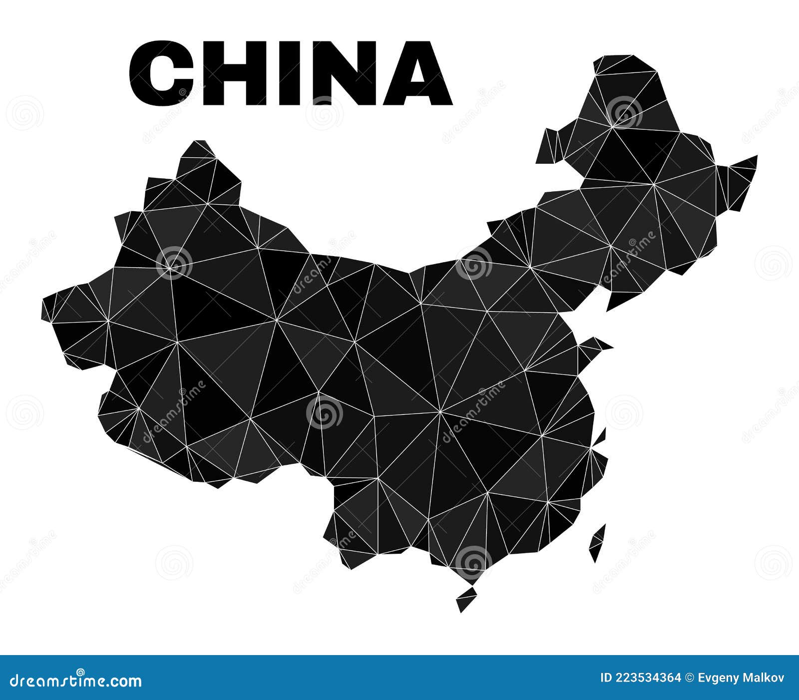 Vector Lowpoly China Map stock vector. Illustration of lowpoly - 223534364