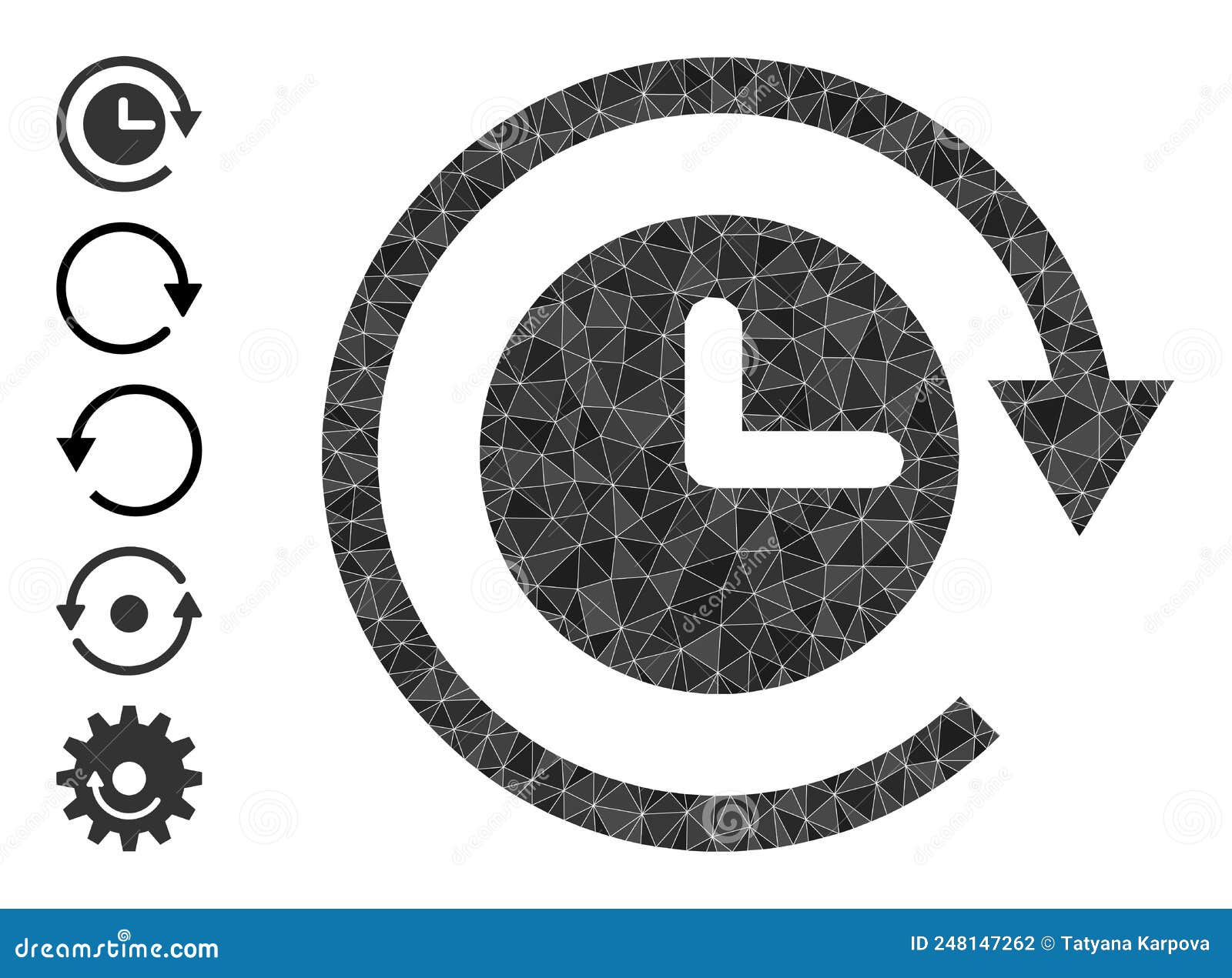 Vector Lowpoly Clockwise Rotation Icon and Other Icons Stock Vector ...