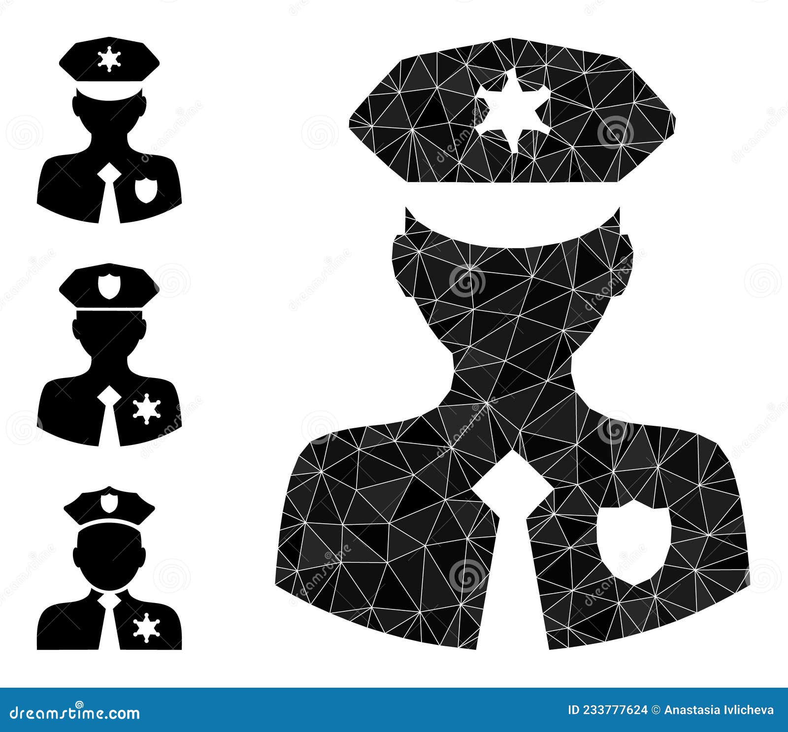 Vector Lowpoly Constable Icon and Bonus Icons Stock Vector ...