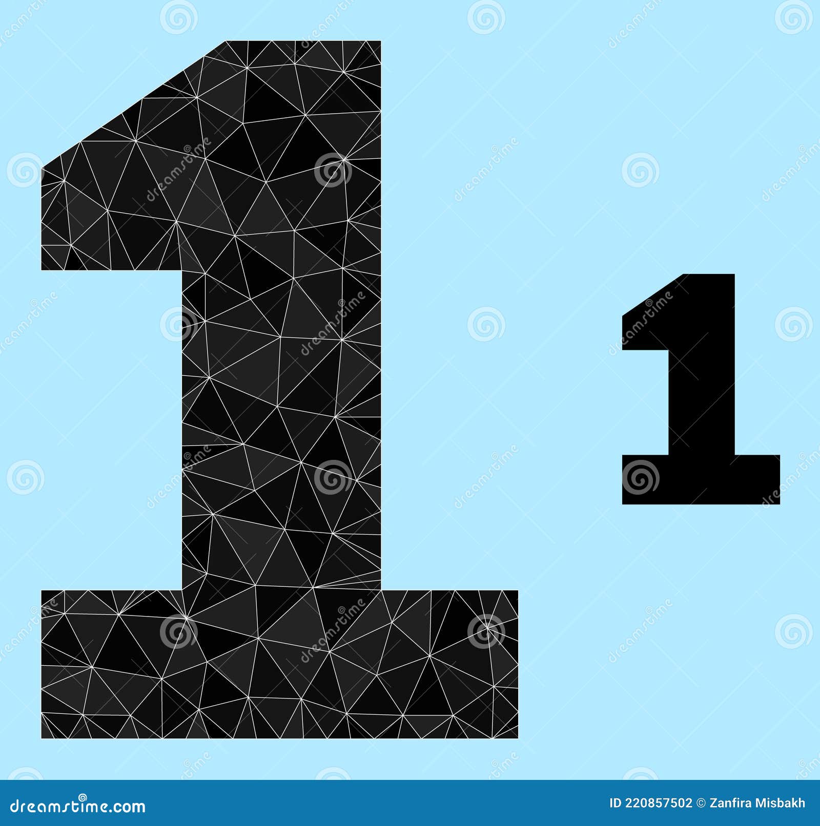 Vector Lowpoly Digit One Icon Stock Vector - Illustration of flat ...