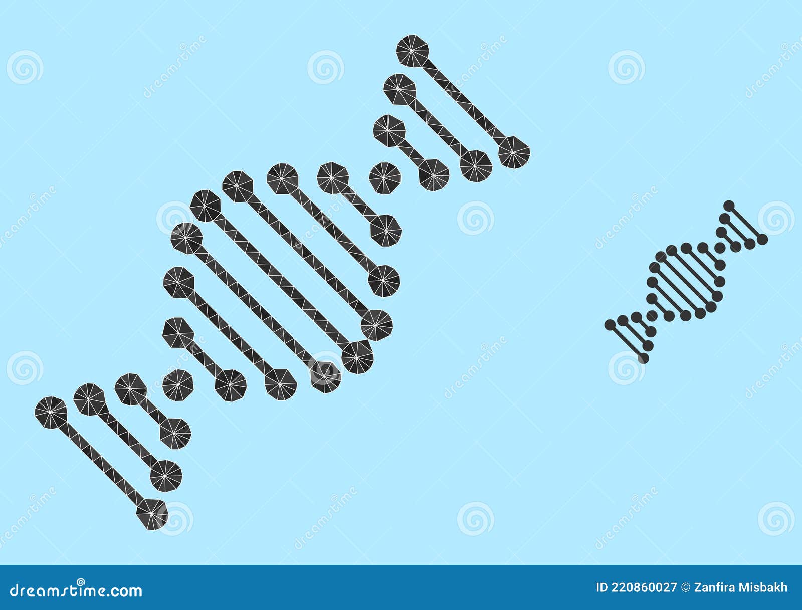 Vector Lowpoly DNA Molecule Icon Stock Vector - Illustration of ...