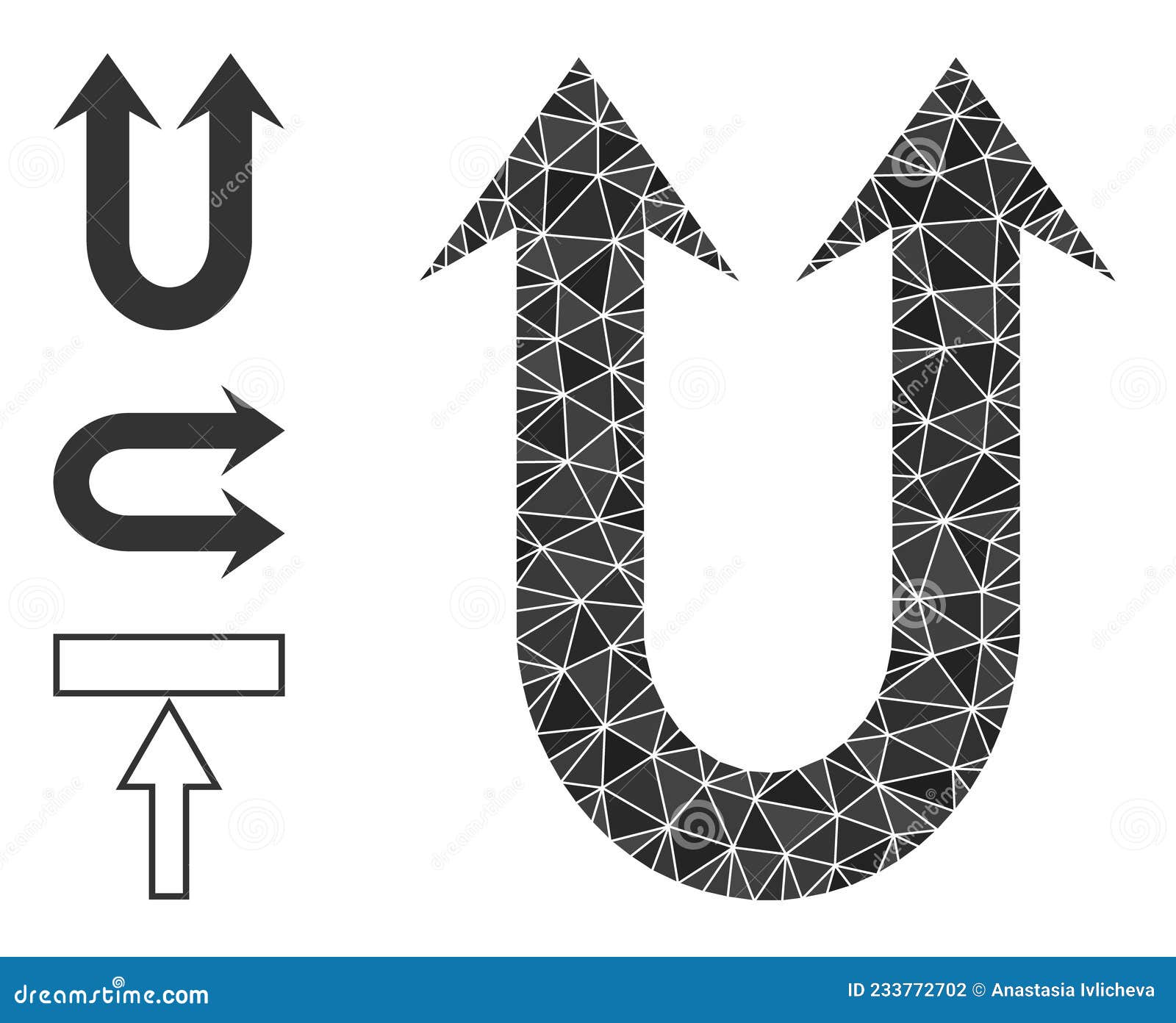 Vector Lowpoly Double Forward Arrow Icon and Other Icons Stock Vector ...