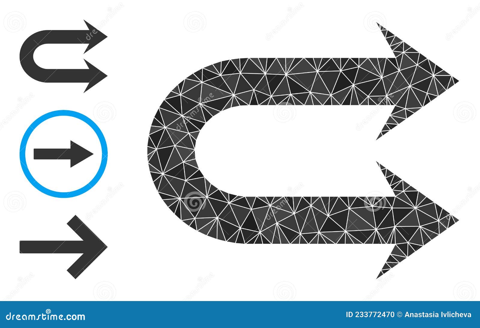 Vector Lowpoly Double Right Arrow Icon with Similar Icons Stock Vector ...