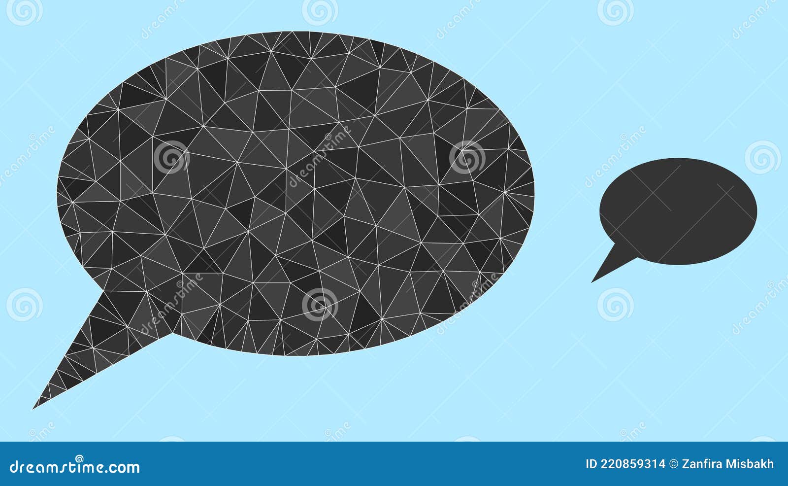 Vector Lowpoly Forum Message Icon Stock Vector - Illustration of bubble ...