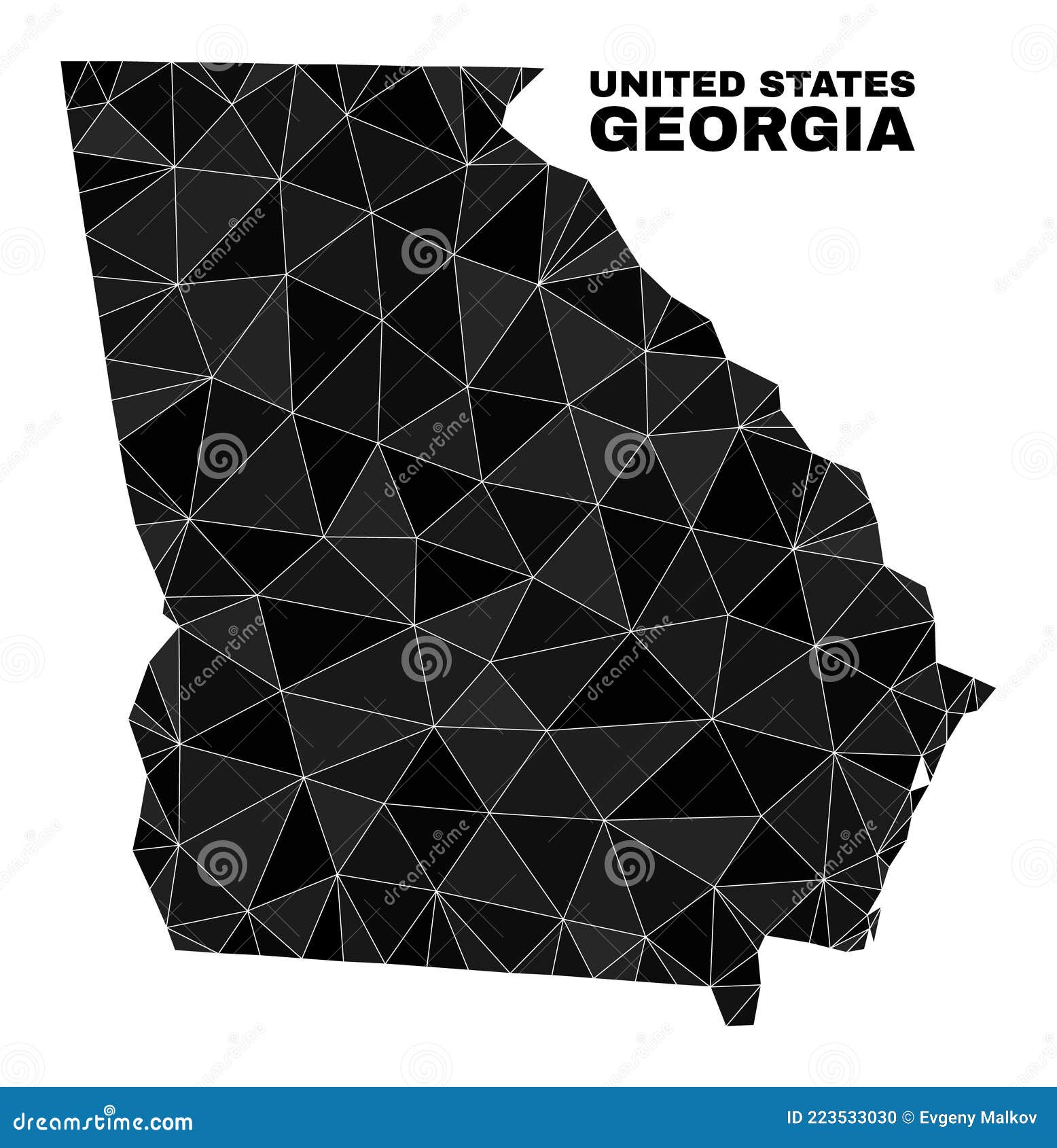 Vector Lowpoly Georgia State Map Stock Vector - Illustration of lowpoly ...