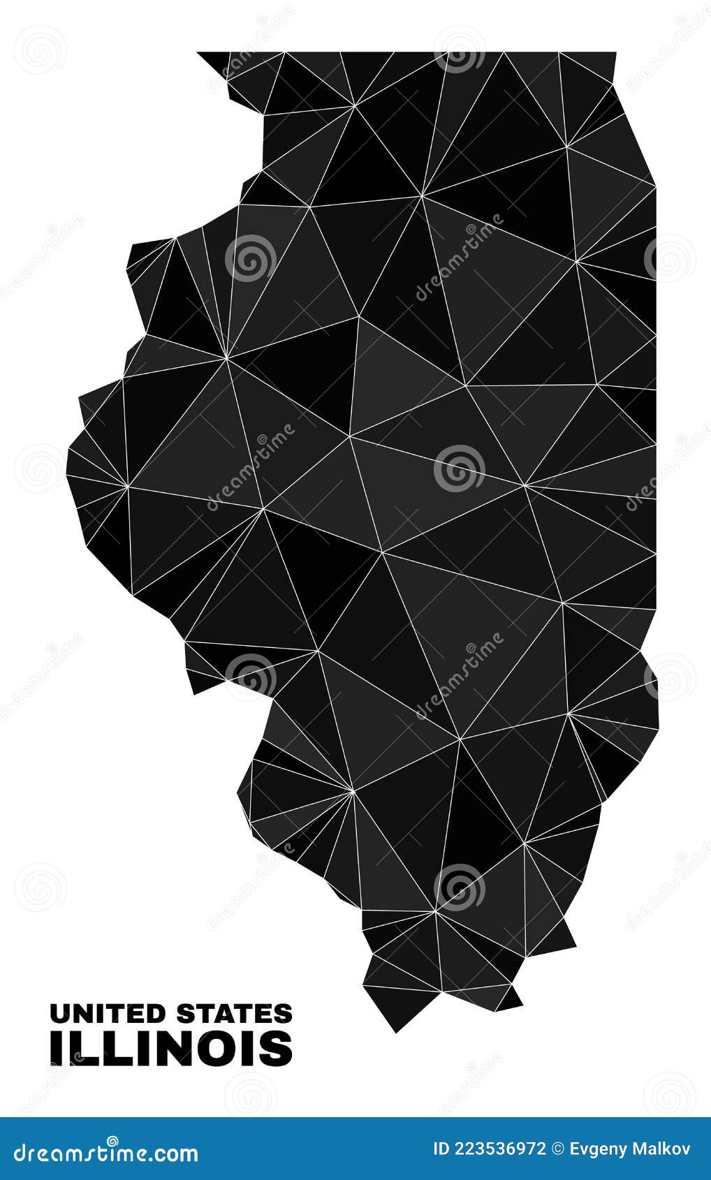 Vector Lowpoly Illinois State Map Stock Vector - Illustration of ...