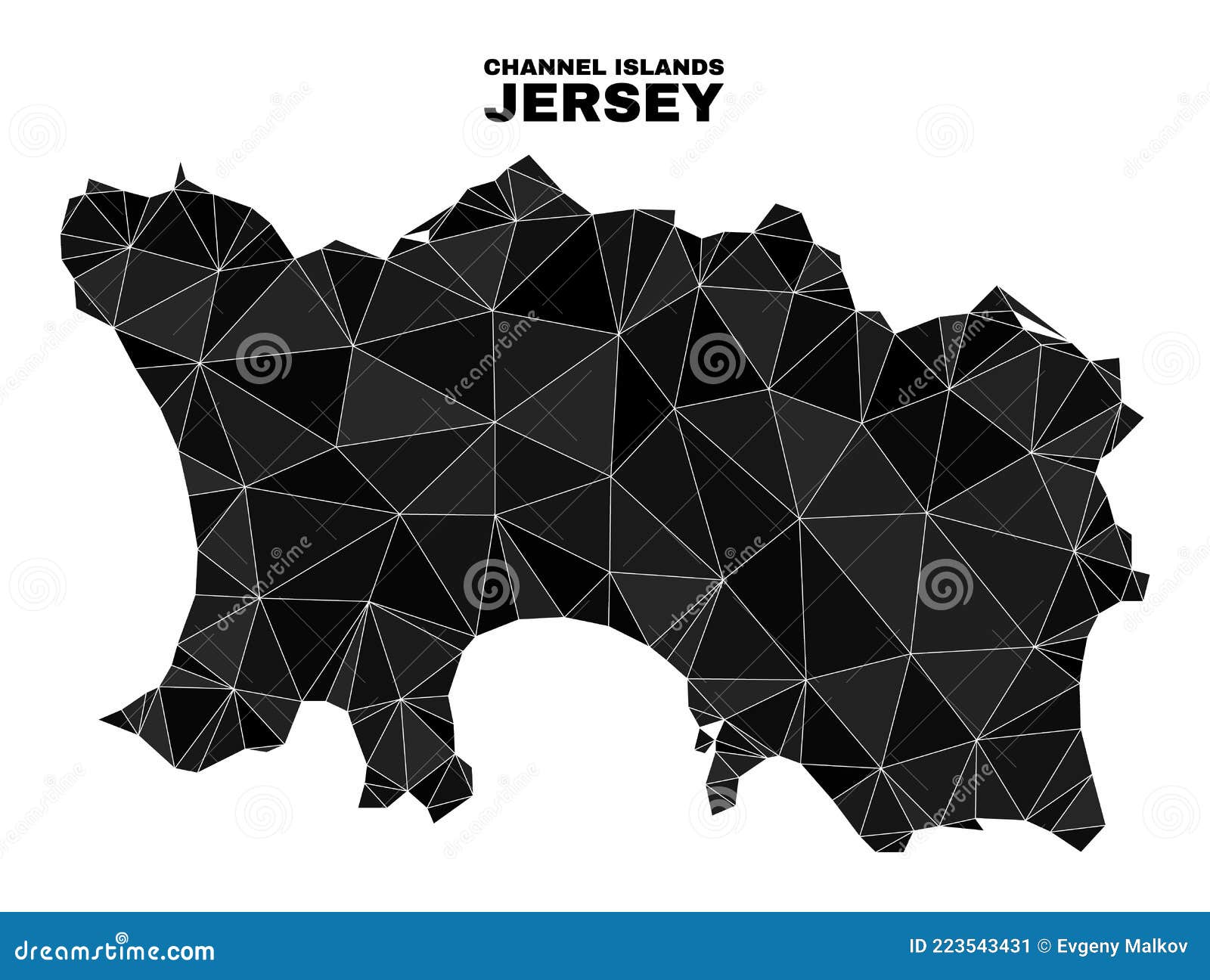 Vector Lowpoly Jersey Island Map Stock Vector - Illustration of ...