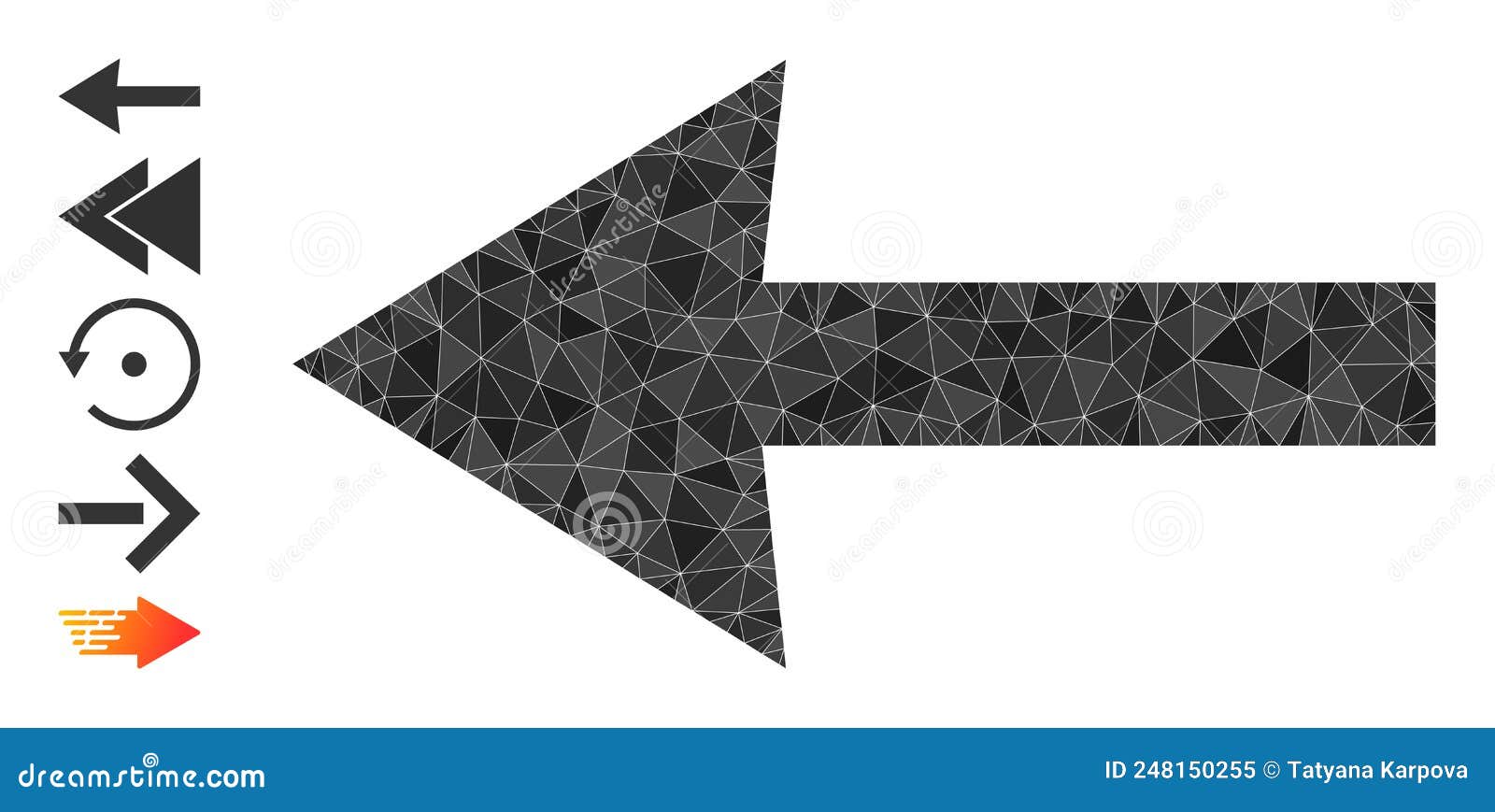 Vector Lowpoly Left Arrow Icon and More Icons Stock Vector ...