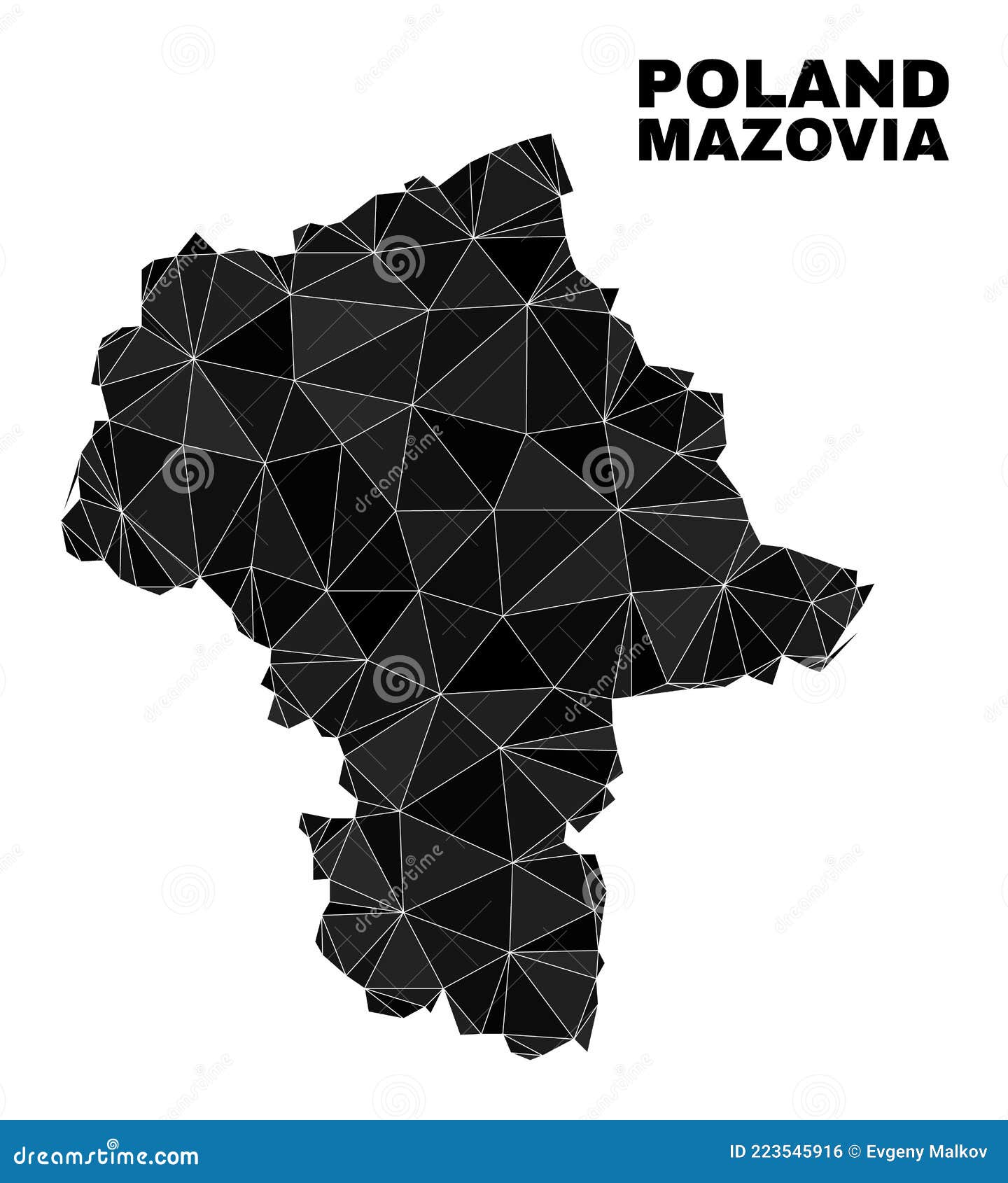 Vector Lowpoly Masovian Voivodeship Map Stock Vector - Illustration of ...
