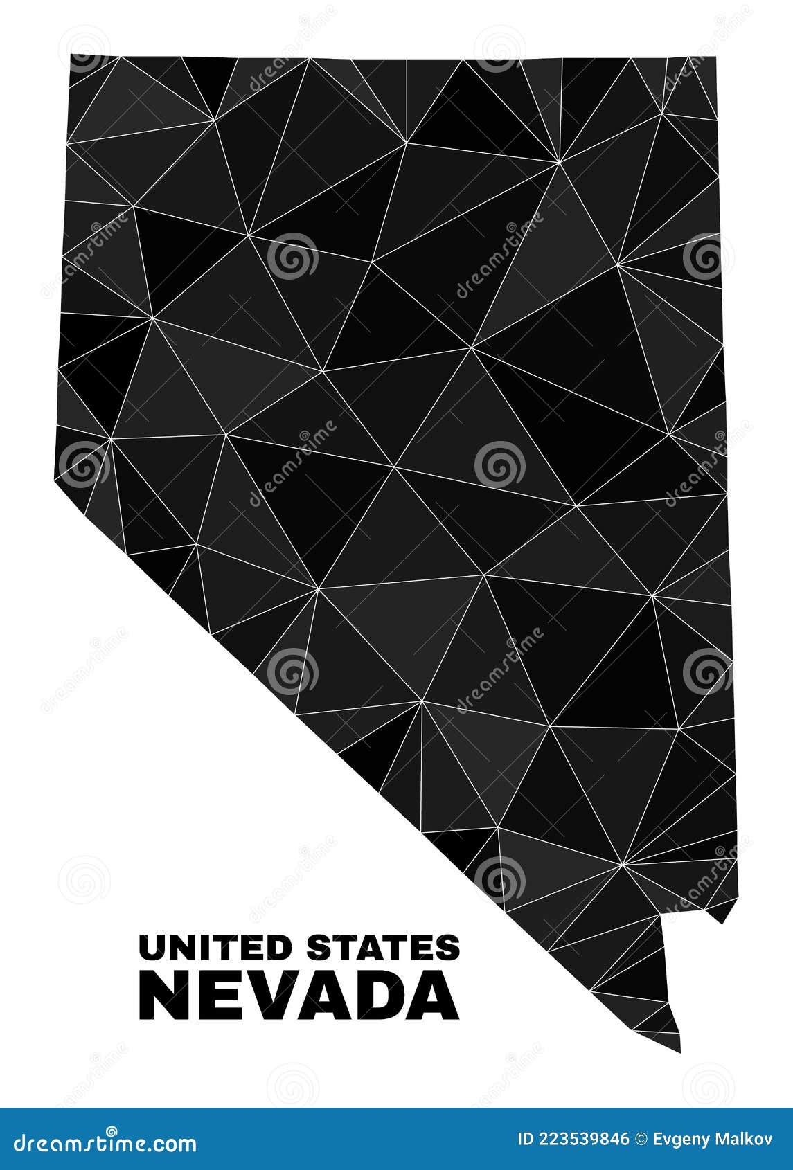 Vector Lowpoly Nevada State Map Stock Vector - Illustration of network ...