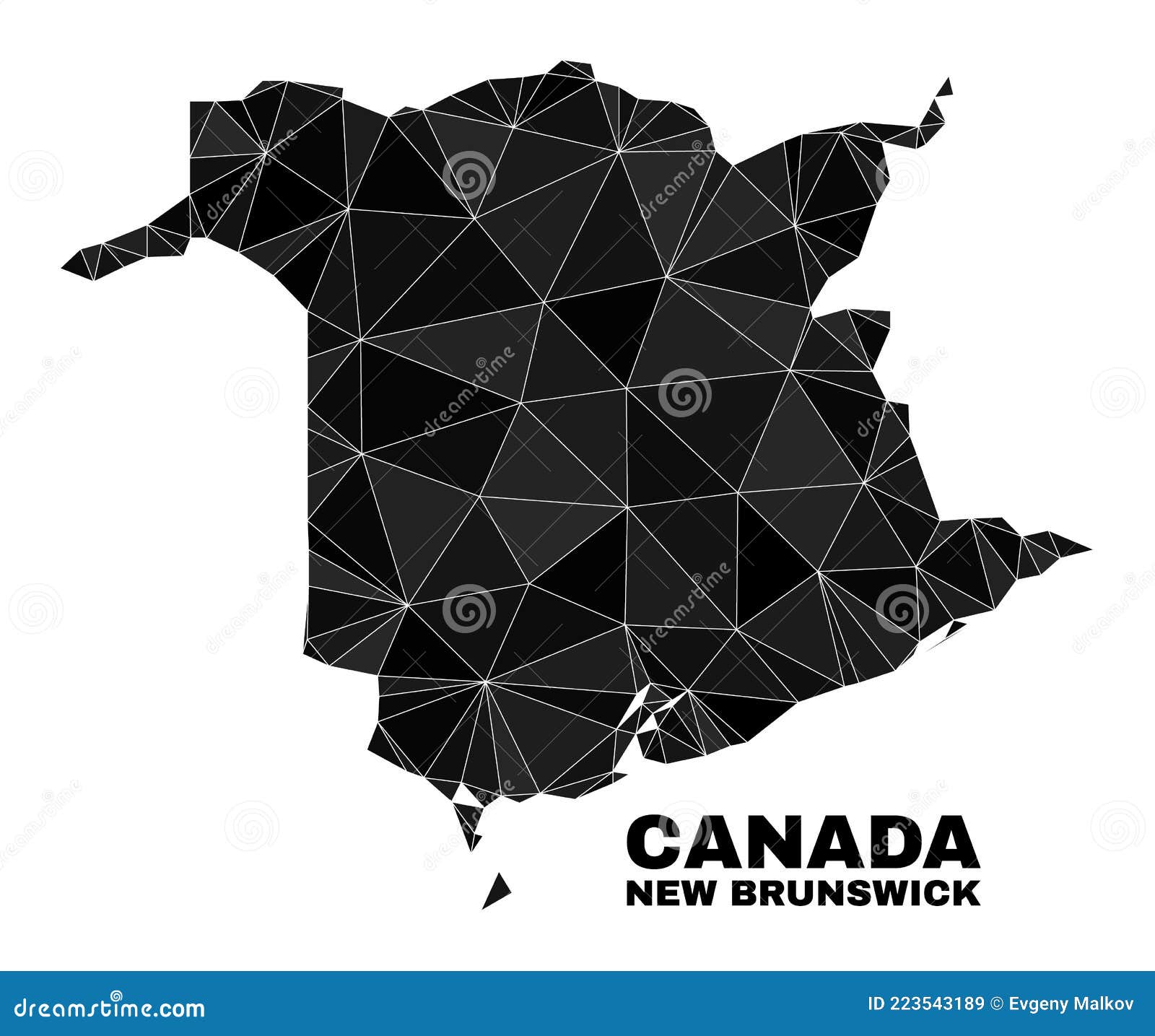 Vector Lowpoly New Brunswick Province Map Stock Vector - Illustration ...