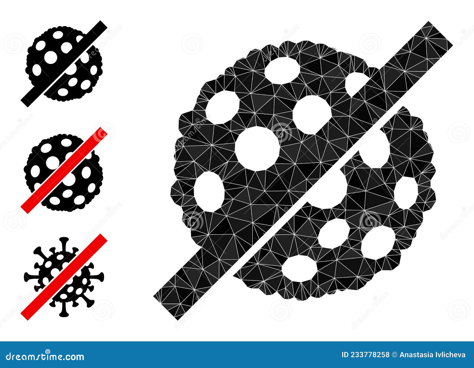 Vector Lowpoly No Microbe Spore Icon and Other Icons Stock Vector ...