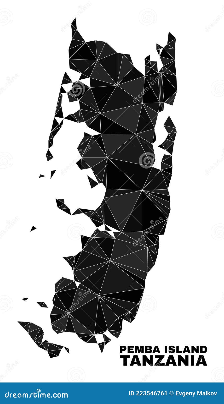 Vector Lowpoly Pemba Island Map Stock Vector - Illustration of ...