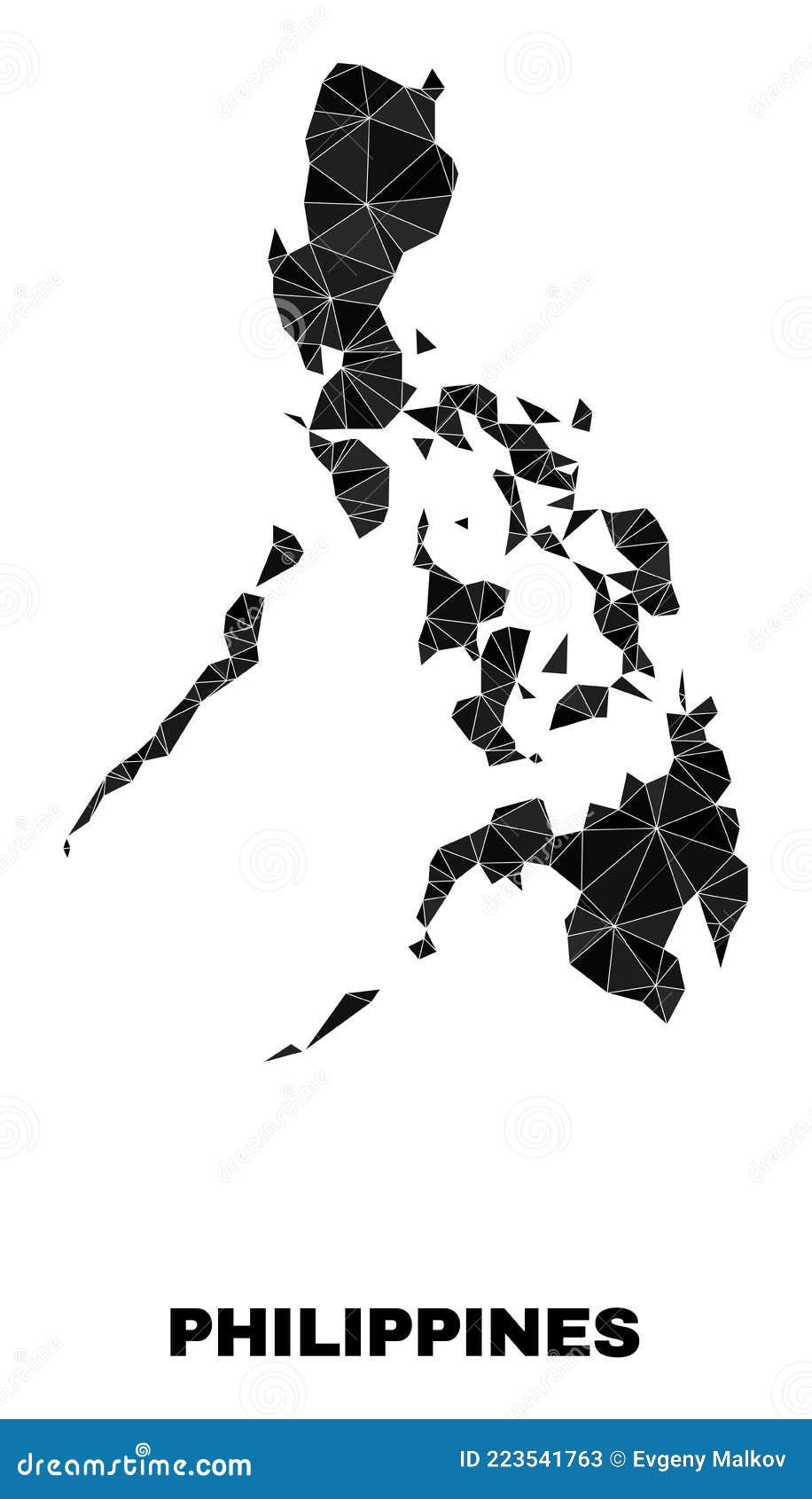 Vector Lowpoly Philippines Map Stock Vector - Illustration of area ...