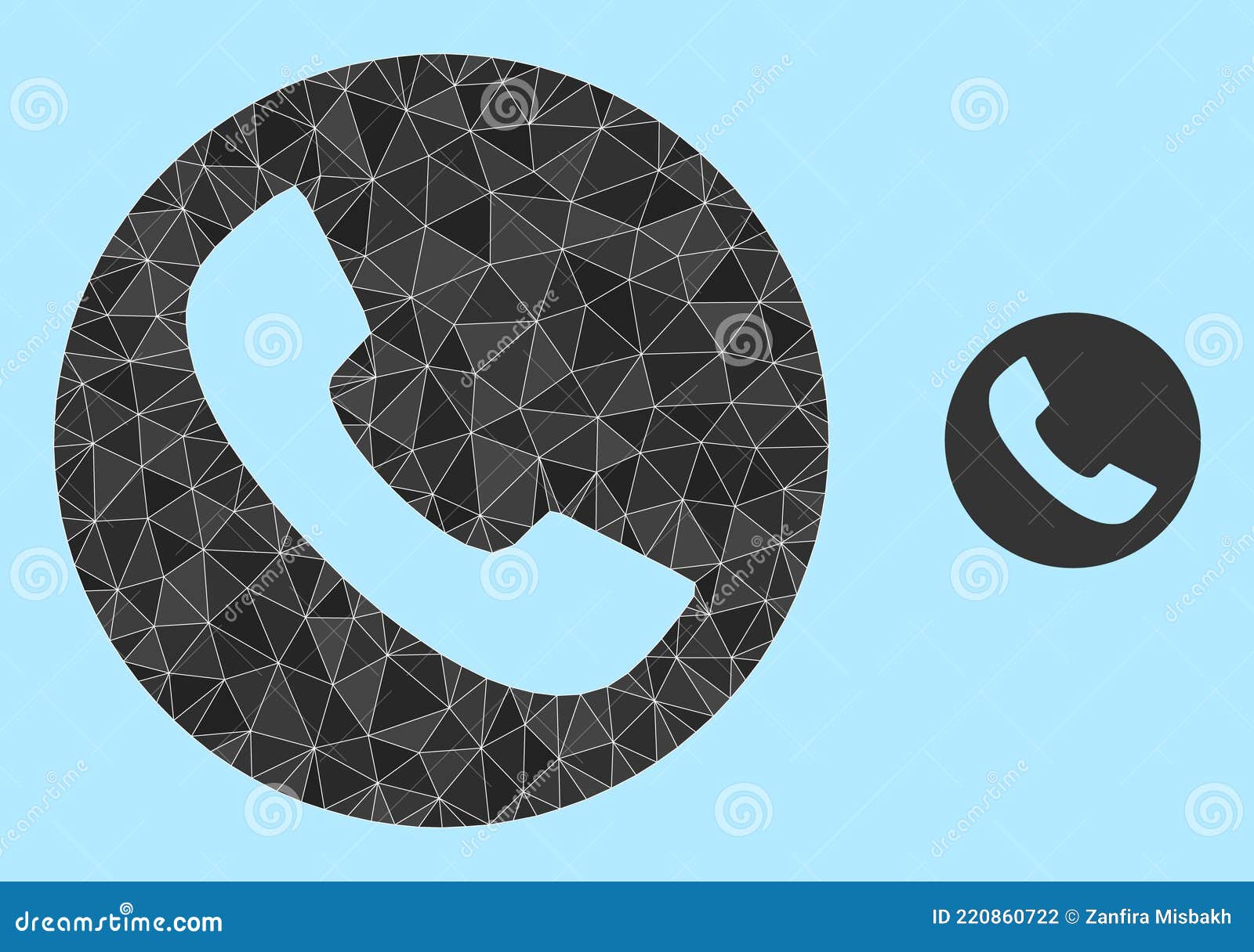 Vector Lowpoly Phone Icon stock vector. Illustration of polygonal ...