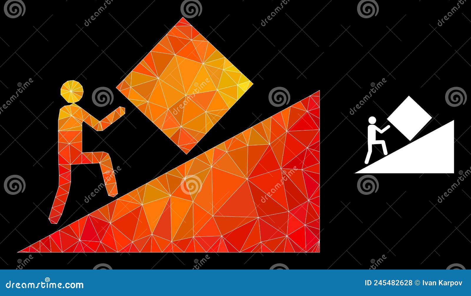 Vector Lowpoly Pointless Task Icon with Fire Gradient Stock Vector ...