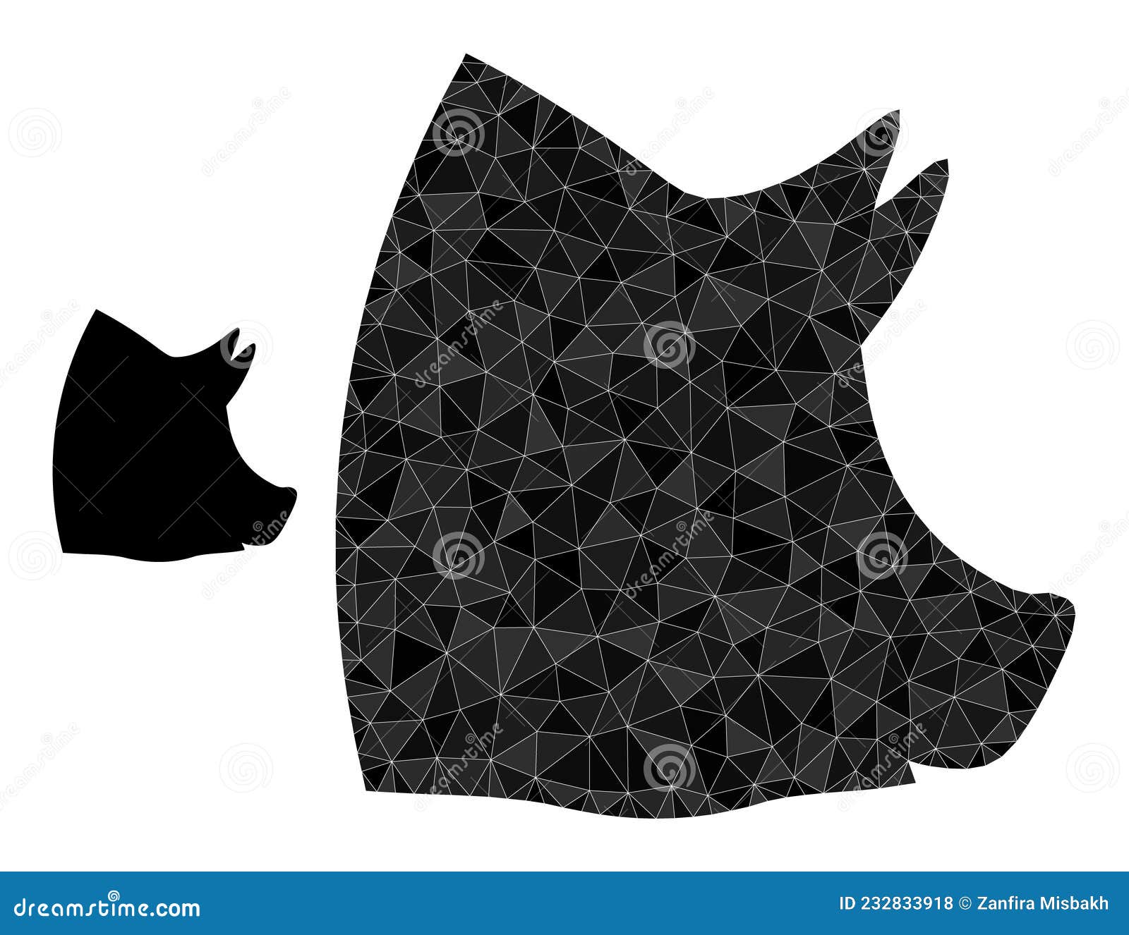 Vector Lowpoly Pork Head Icon Stock Vector - Illustration of concept ...