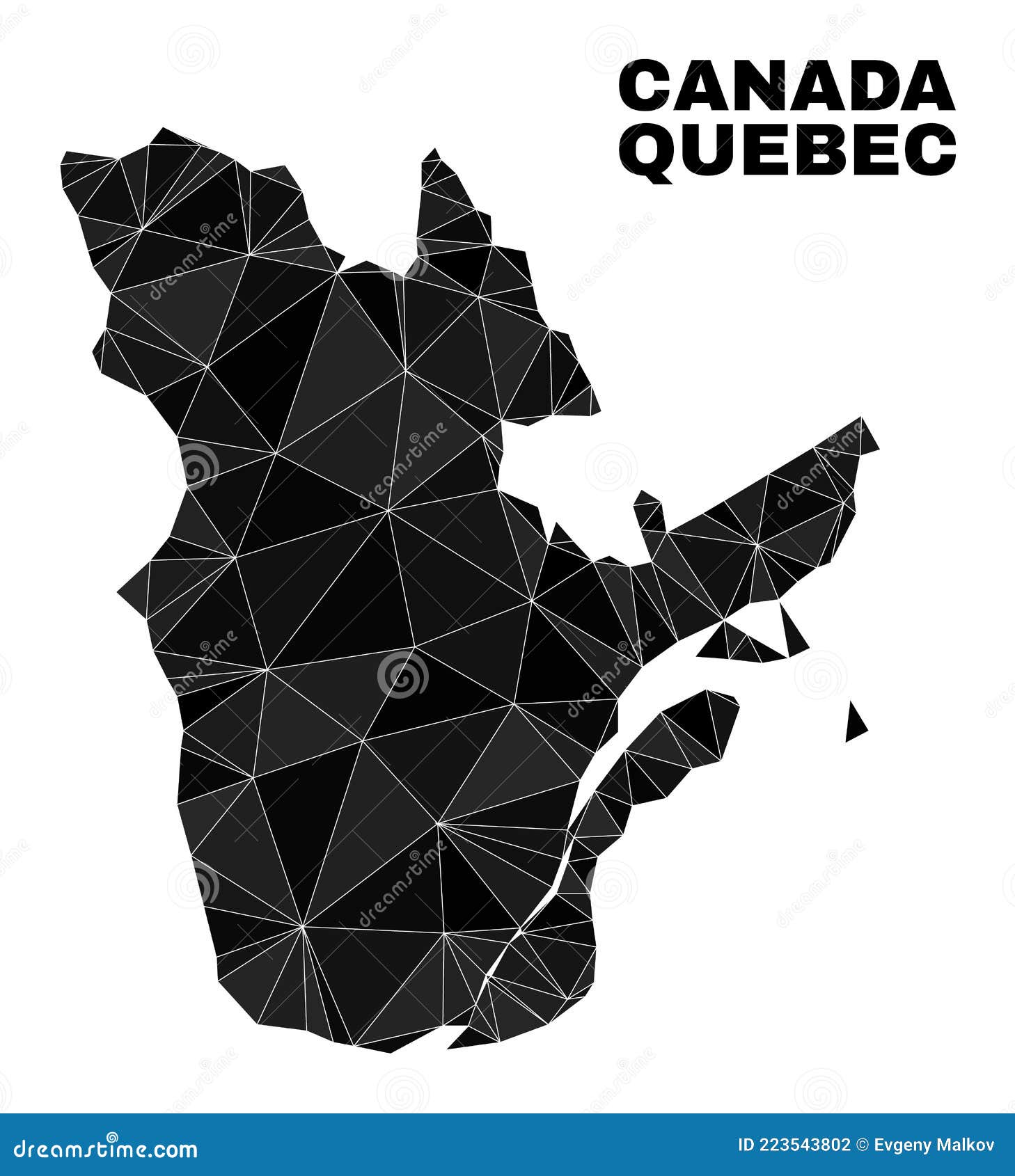 Vector Lowpoly Quebec Province Map Stock Vector - Illustration of ...