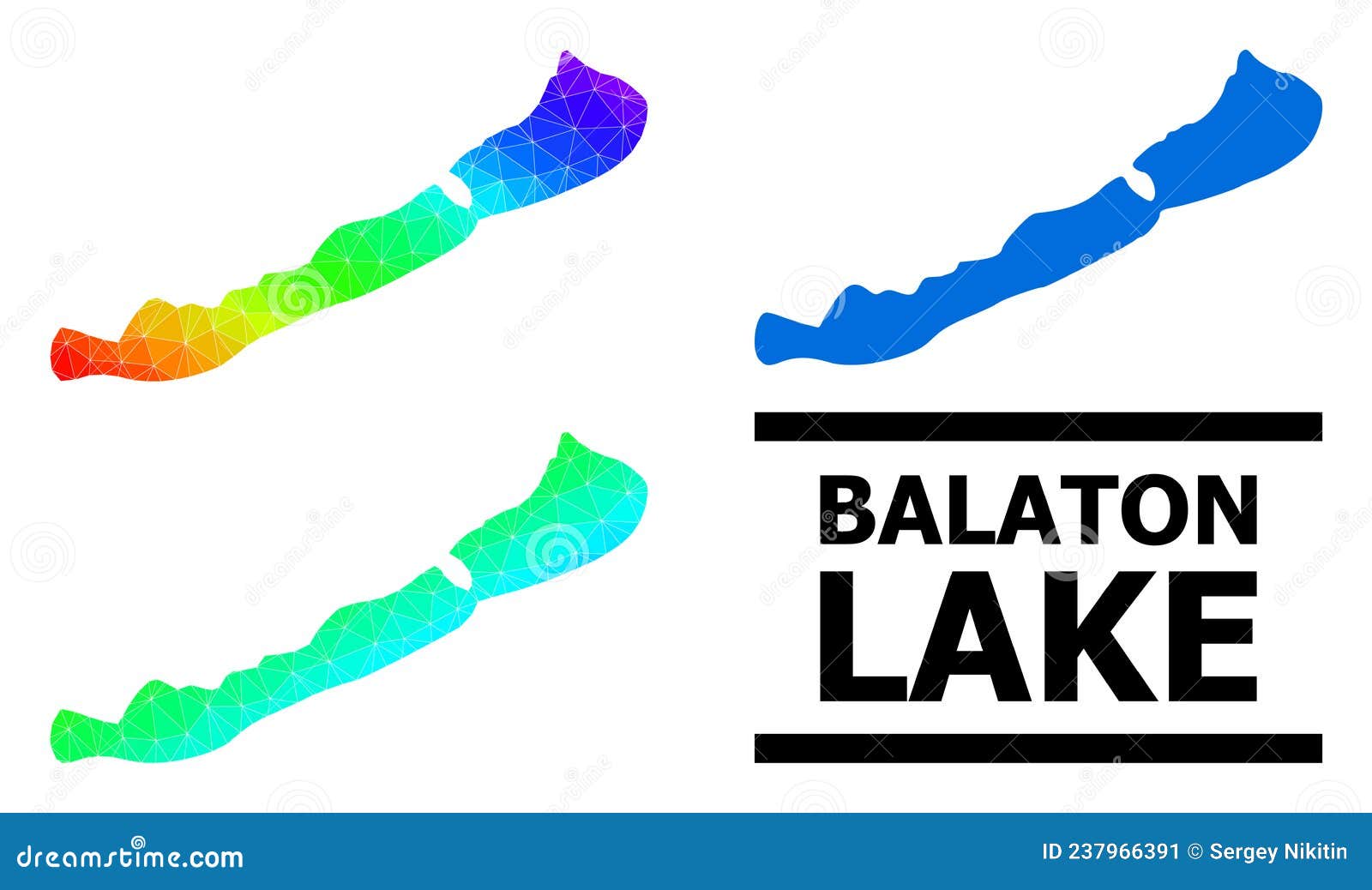 Polygonal Rainbow Map of Balaton Lake with Diagonal Gradient Stock ...
