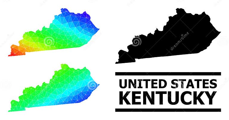 Triangle Filled Spectrum Map of Kentucky State with Diagonal Gradient ...