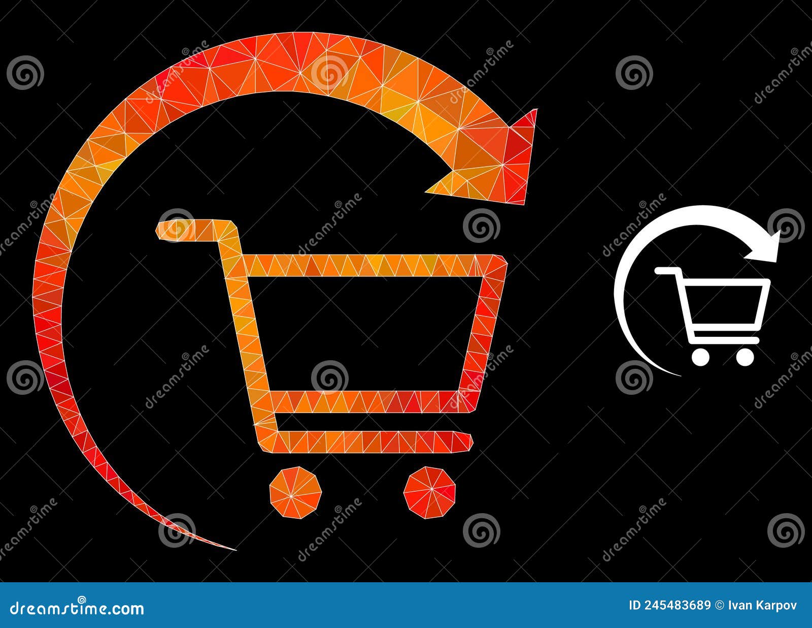 Vector Lowpoly Repeat Purchase Order Icon with Fire Gradient Stock ...