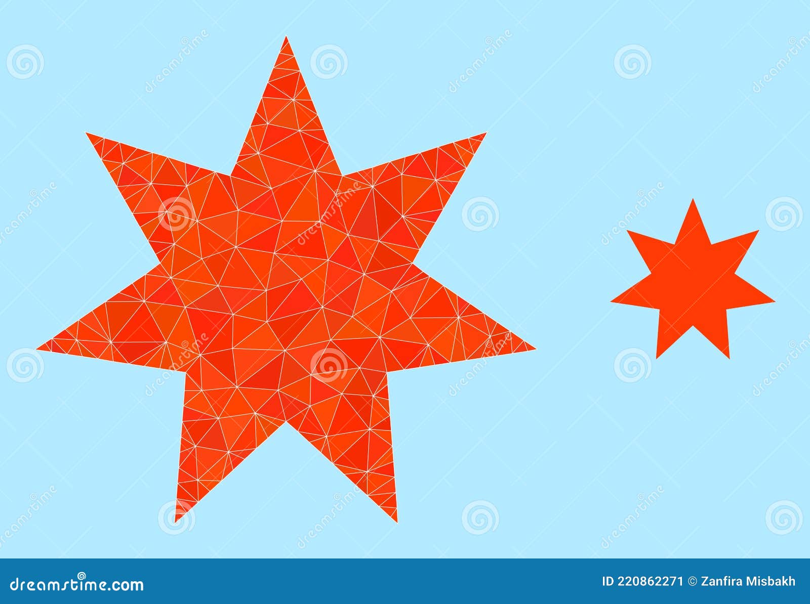 Vector Lowpoly Seven Pointed Star Icon Stock Vector - Illustration of ...