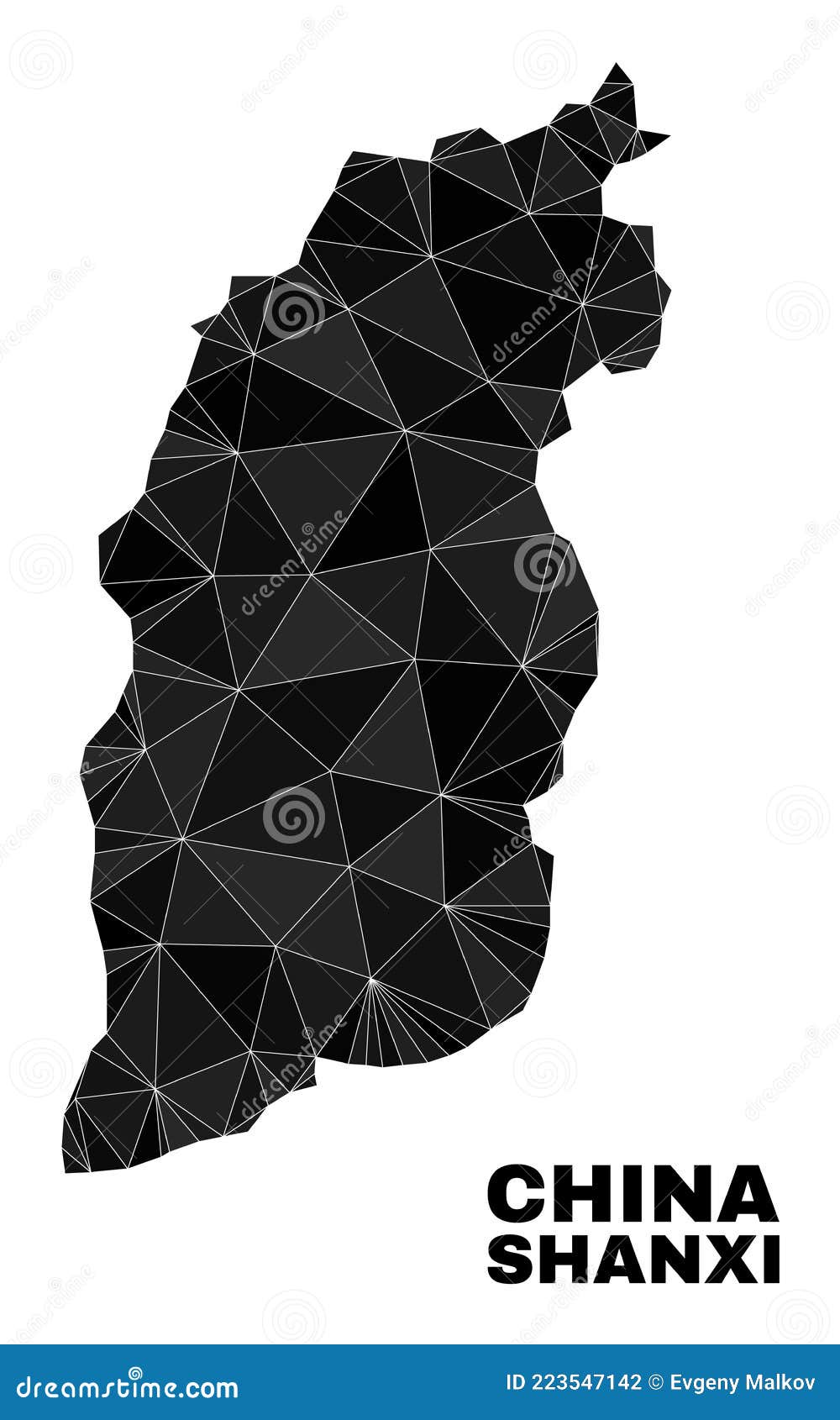 Vector Lowpoly Shanxi Province Map Stock Vector - Illustration of ...