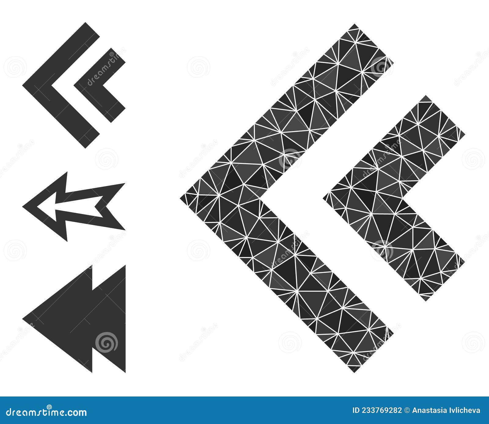 Vector Lowpoly Shift Left Icon and Bonus Icons Stock Vector ...