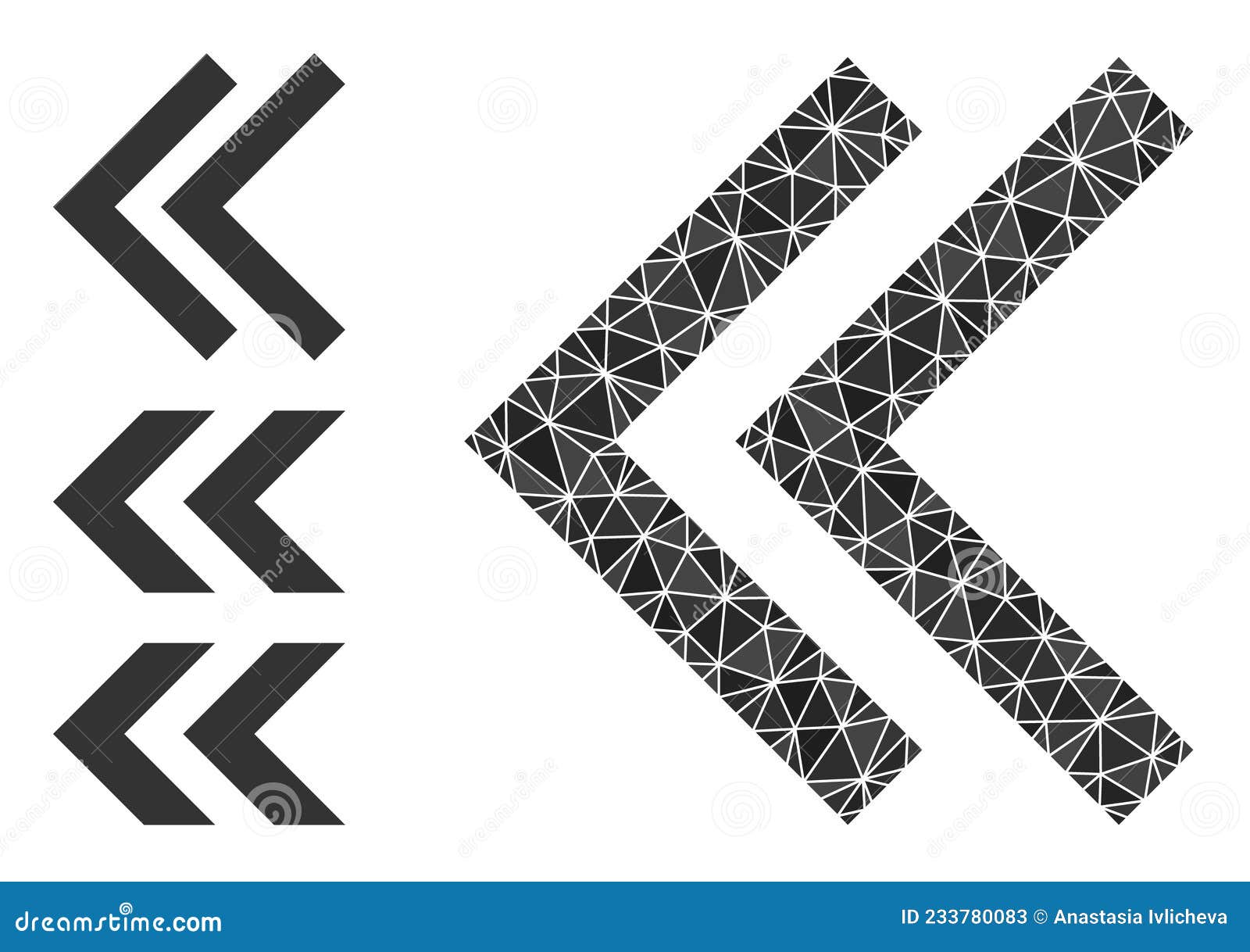 Vector Lowpoly Shift Left Icon with Other Icons Stock Vector ...