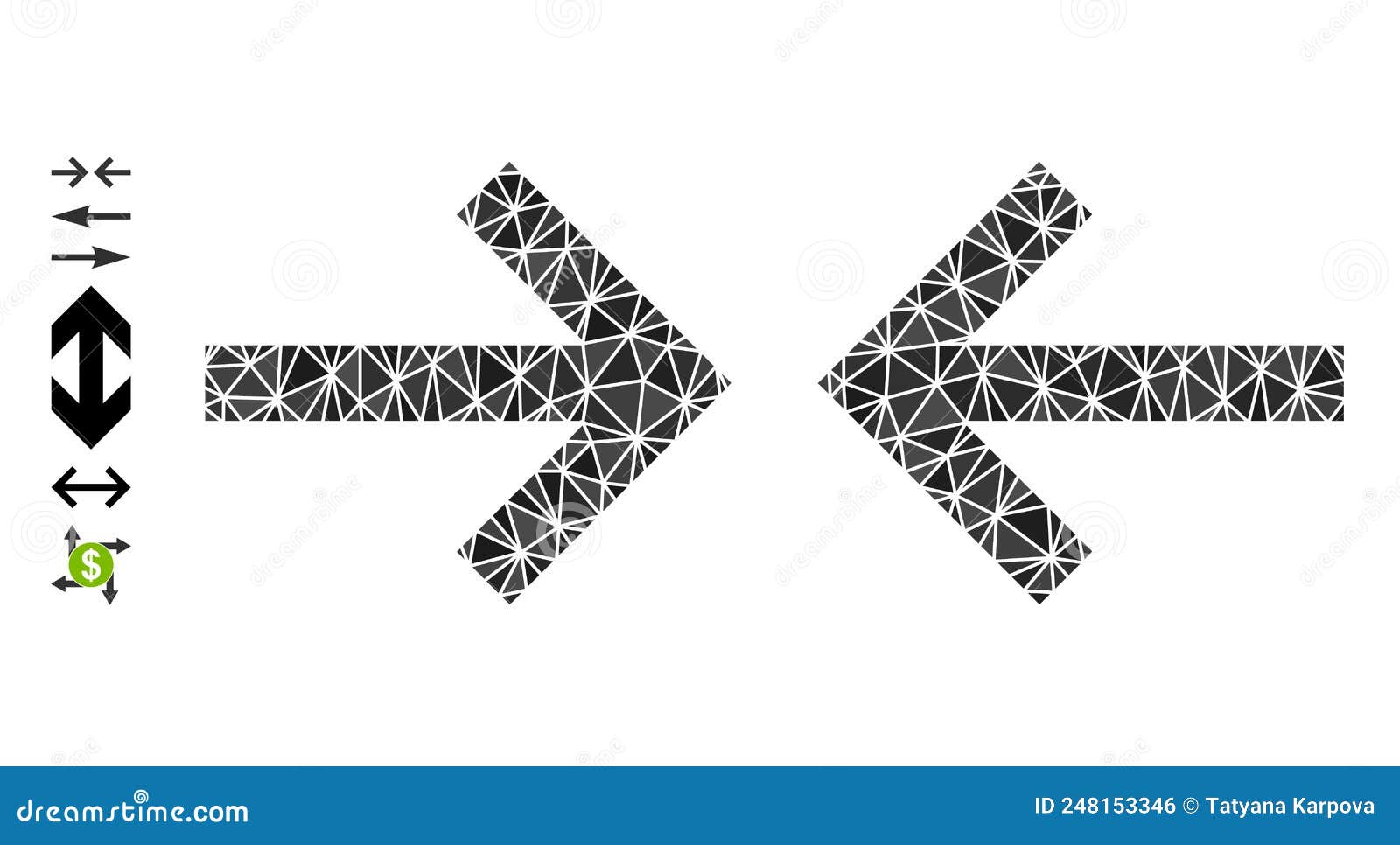 Vector Lowpoly Shrink Arrows Icon and More Icons Stock Vector ...