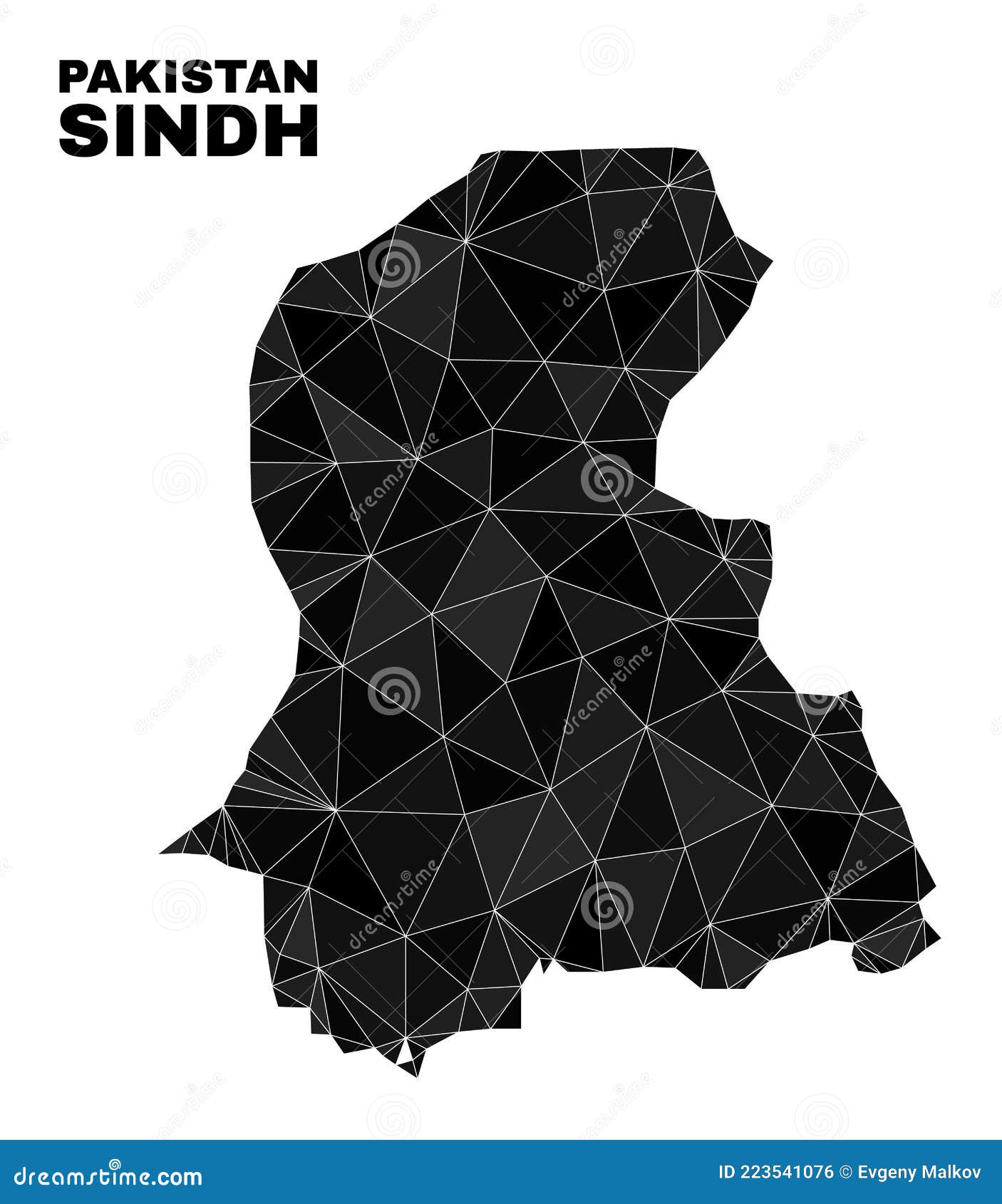 Vector Lowpoly Sindh Province Map Stock Vector - Illustration of ...
