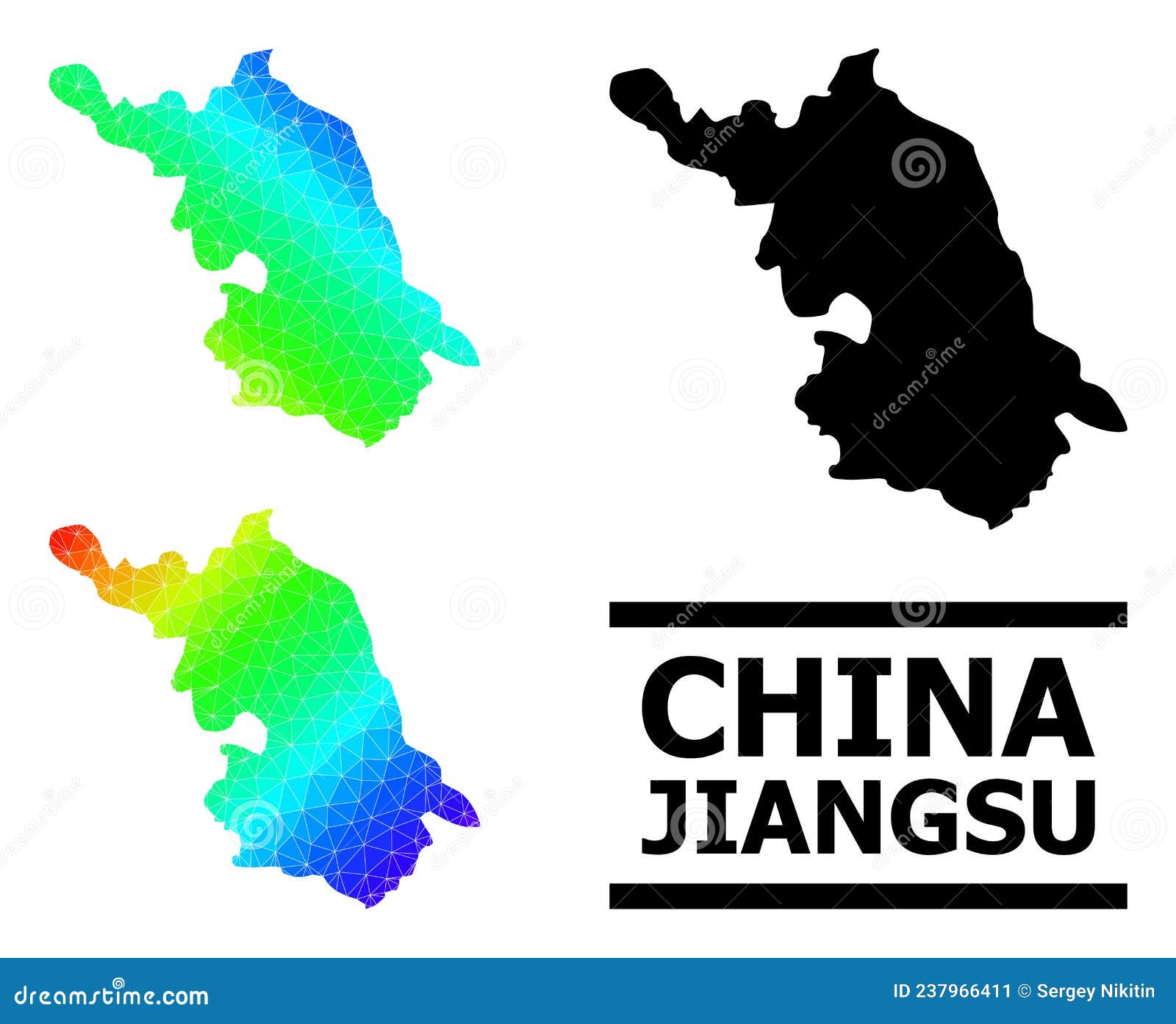 Polygonal Spectrum Map of Jiangsu Province with Diagonal Gradient Stock ...