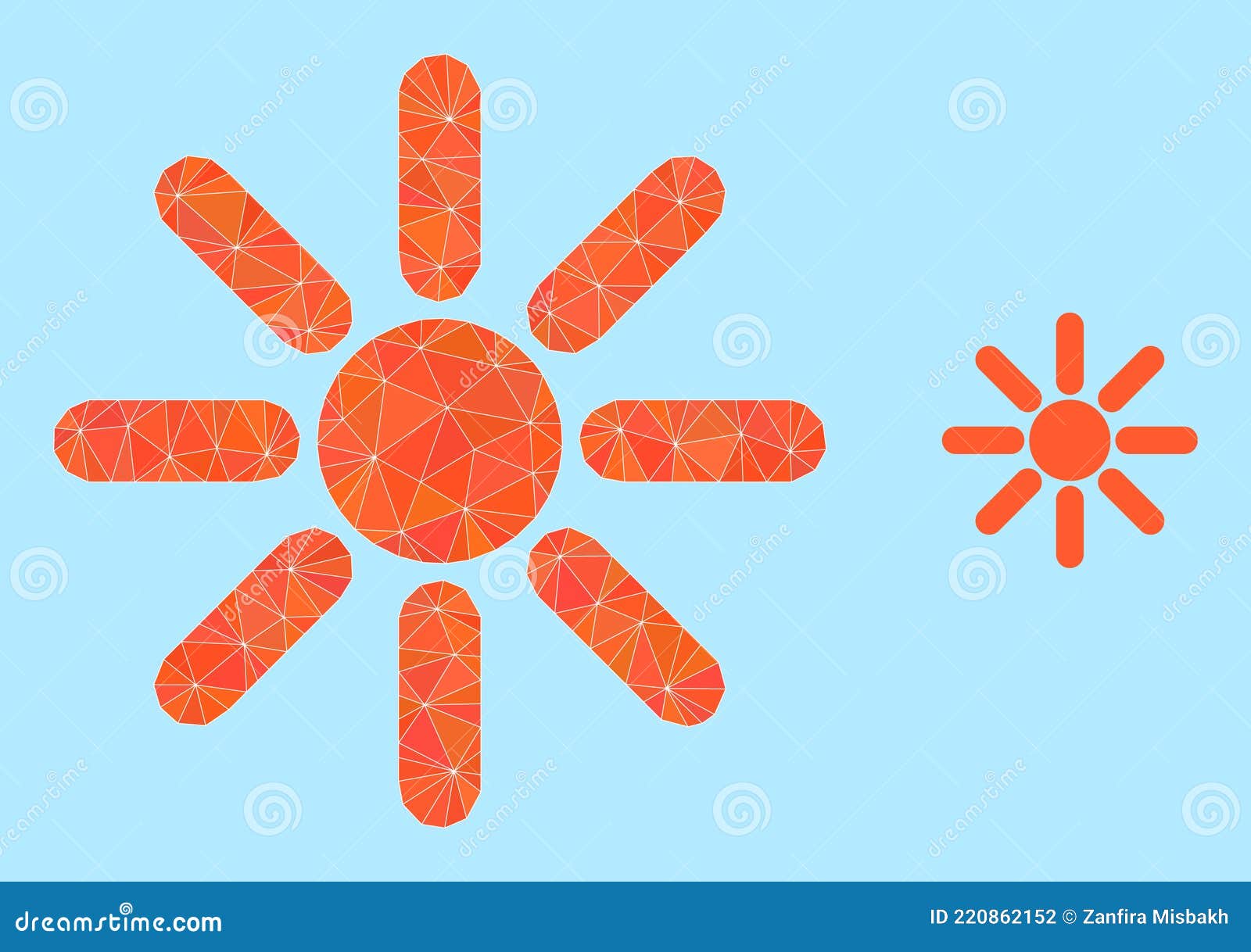 Vector Lowpoly Sun Rays Icon Stock Vector - Illustration of connection ...