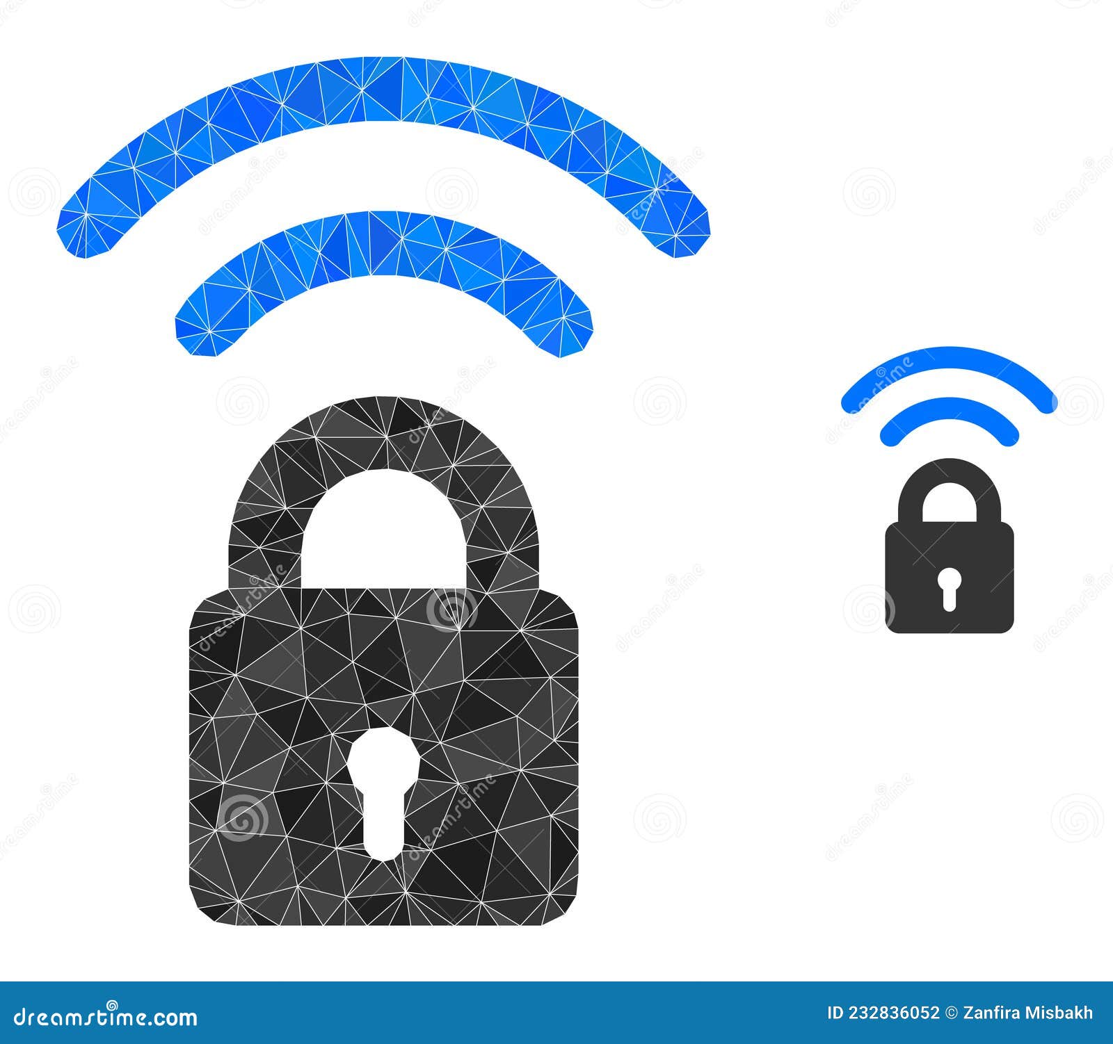 Vector Lowpoly Wi-Fi Lock Icon Stock Vector - Illustration of polygonal ...