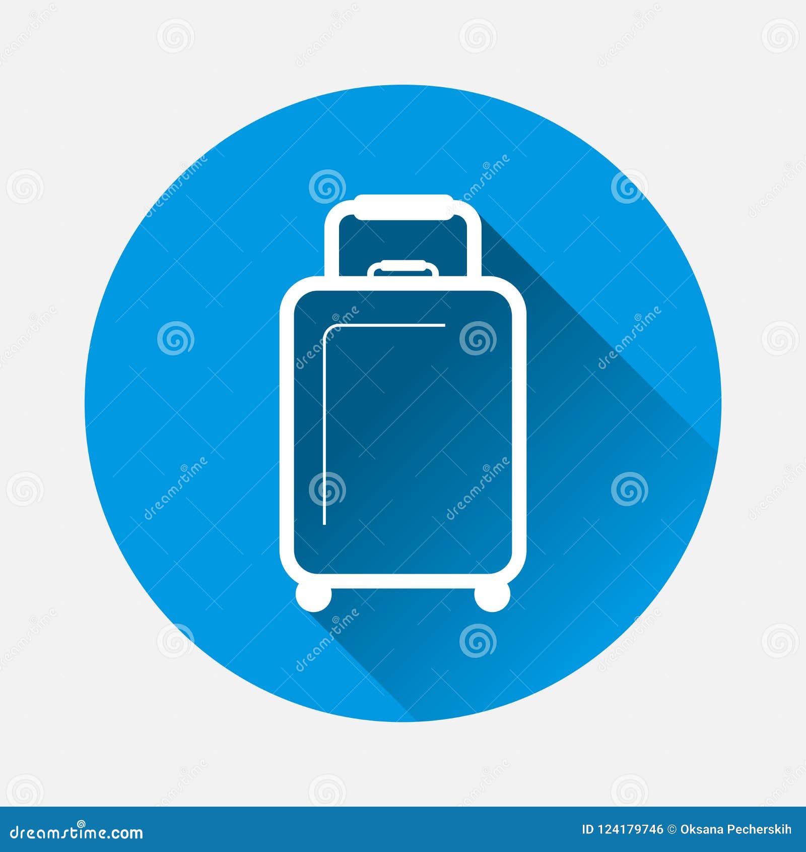 Vector Luggage Icon on Blue Background. Flat Image Baggage Wit Stock ...