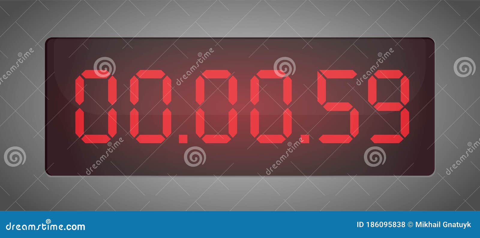 Vector Of Luminous Digital Numbers Countdown Timer Digital Countdown Timer Hour Meter 1