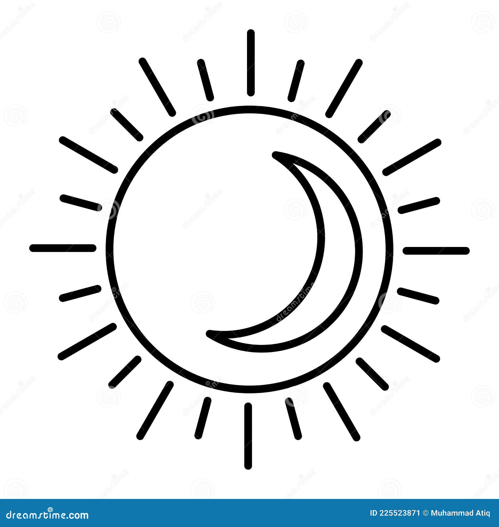 Vector Lunar Eclipse Outline Icon Design Stock Vector - Illustration of ...