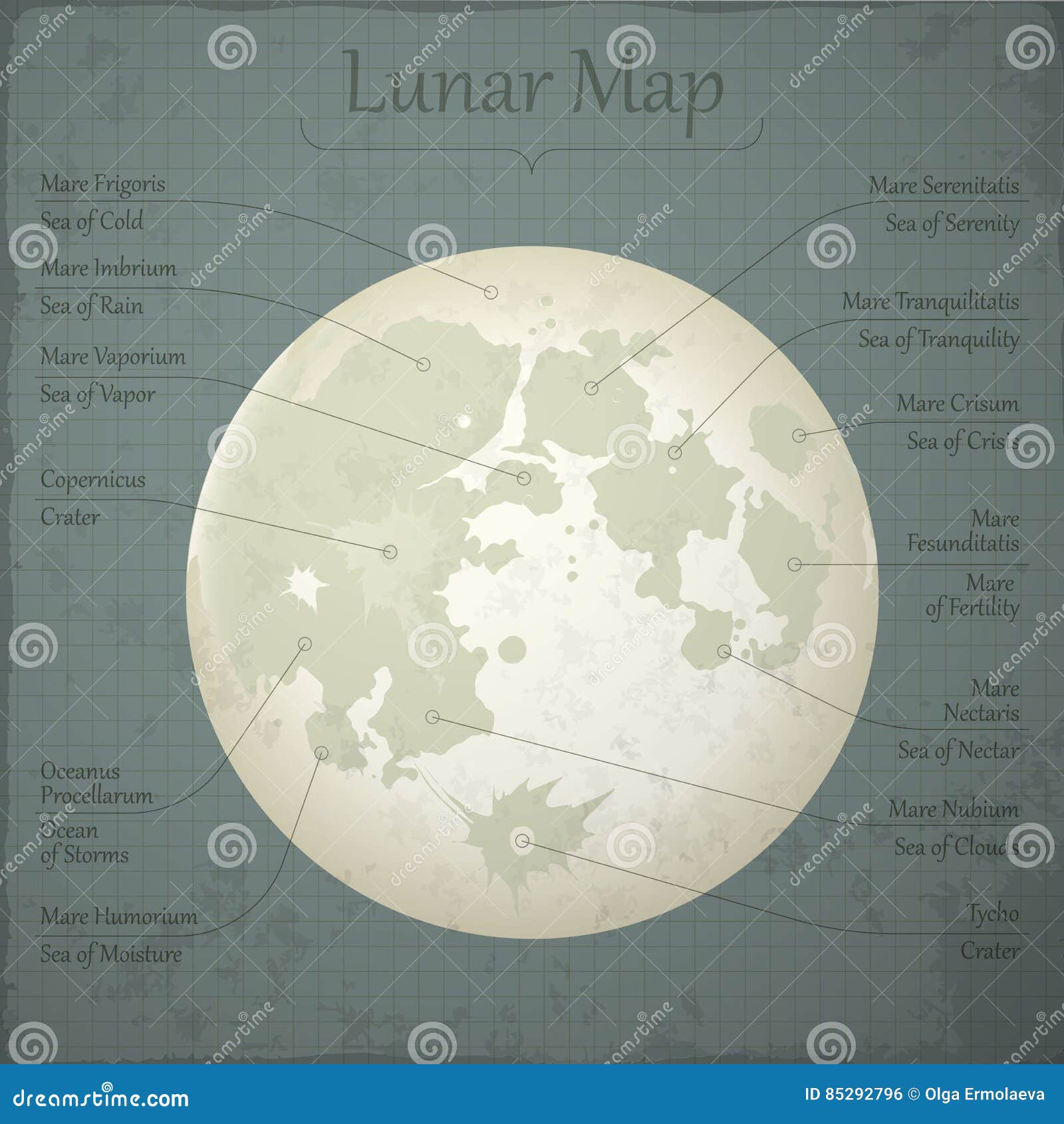 Vector Lunar Map. | CartoonDealer.com #85292796