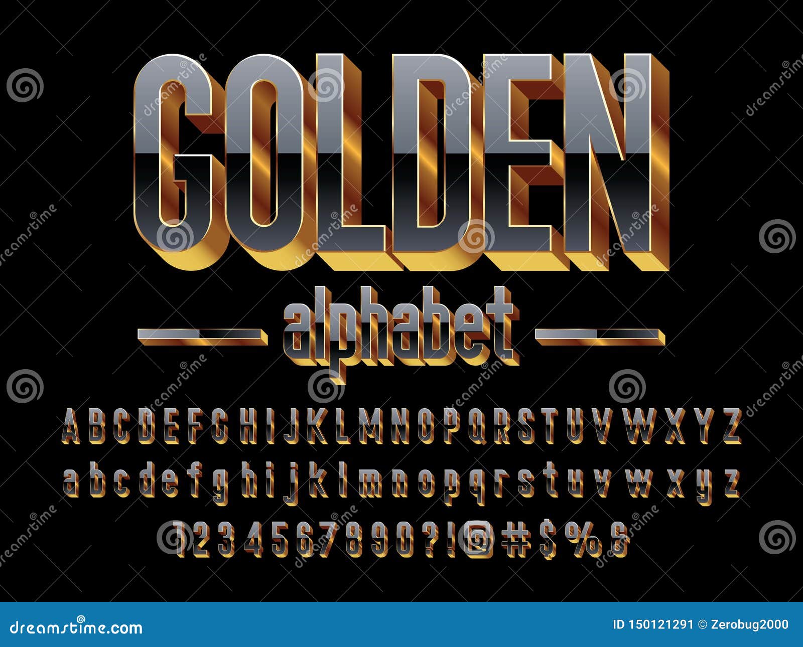 Glossy font stock vector. Illustration of golden, typography - 150121291