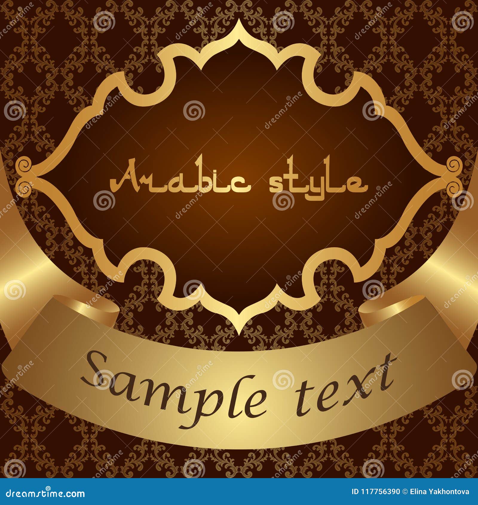 Vector Luxury Damask Pattern in Arabian Style. the Mockup for the ...